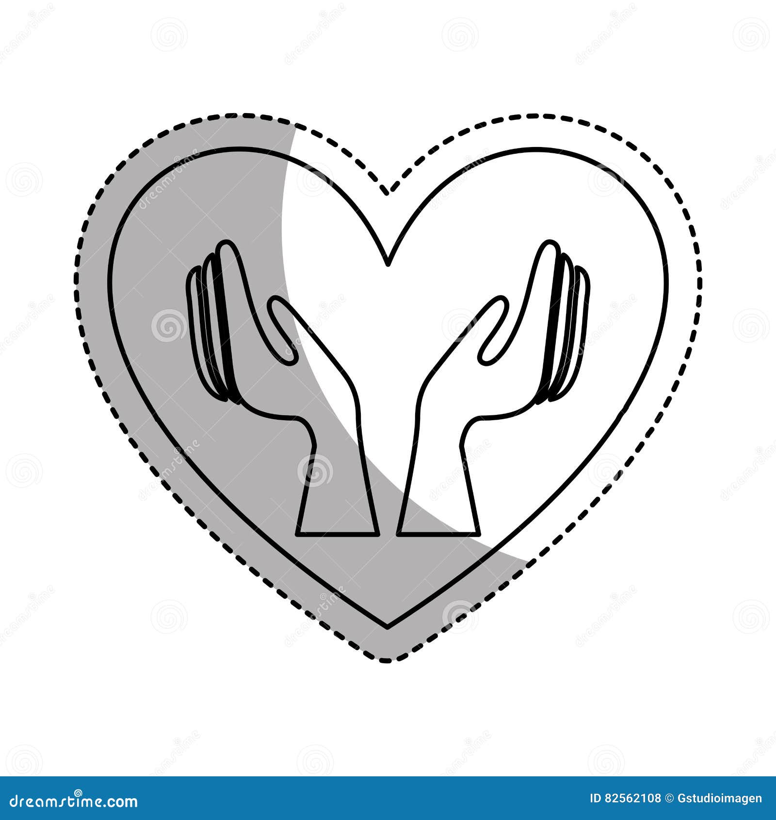Heart with Hands Human Icon Stock Illustration - Illustration of ...