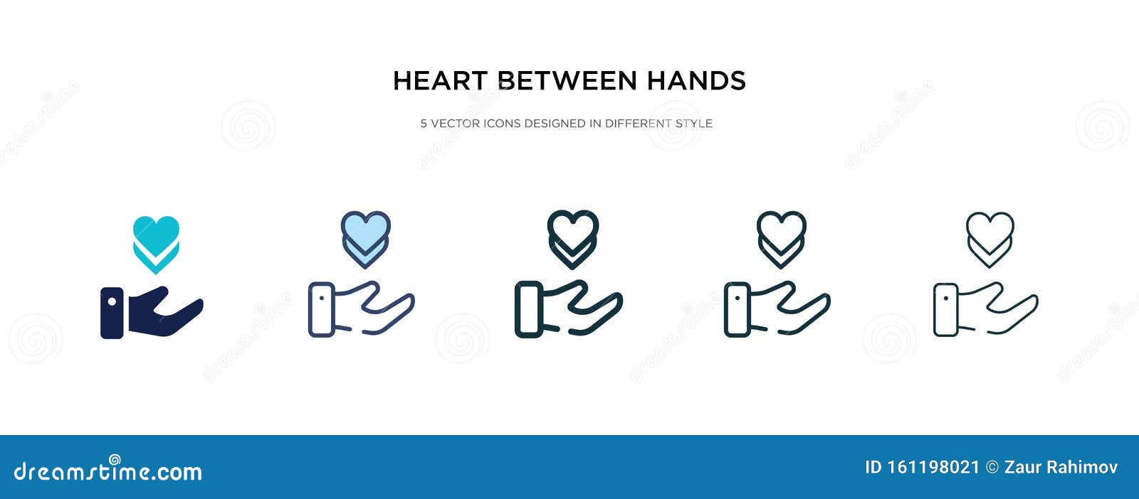 Heart between Hands Icon in Different Style Vector Illustration. Two ...