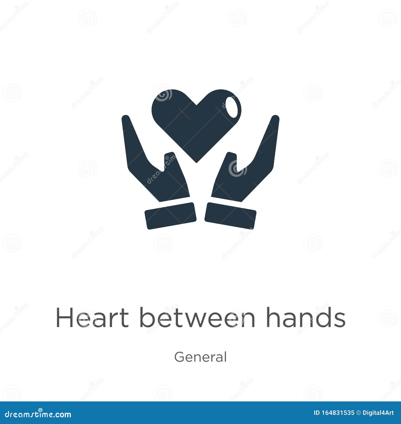Heart between Hands Icon Vector. Trendy Flat Heart between Hands Icon ...