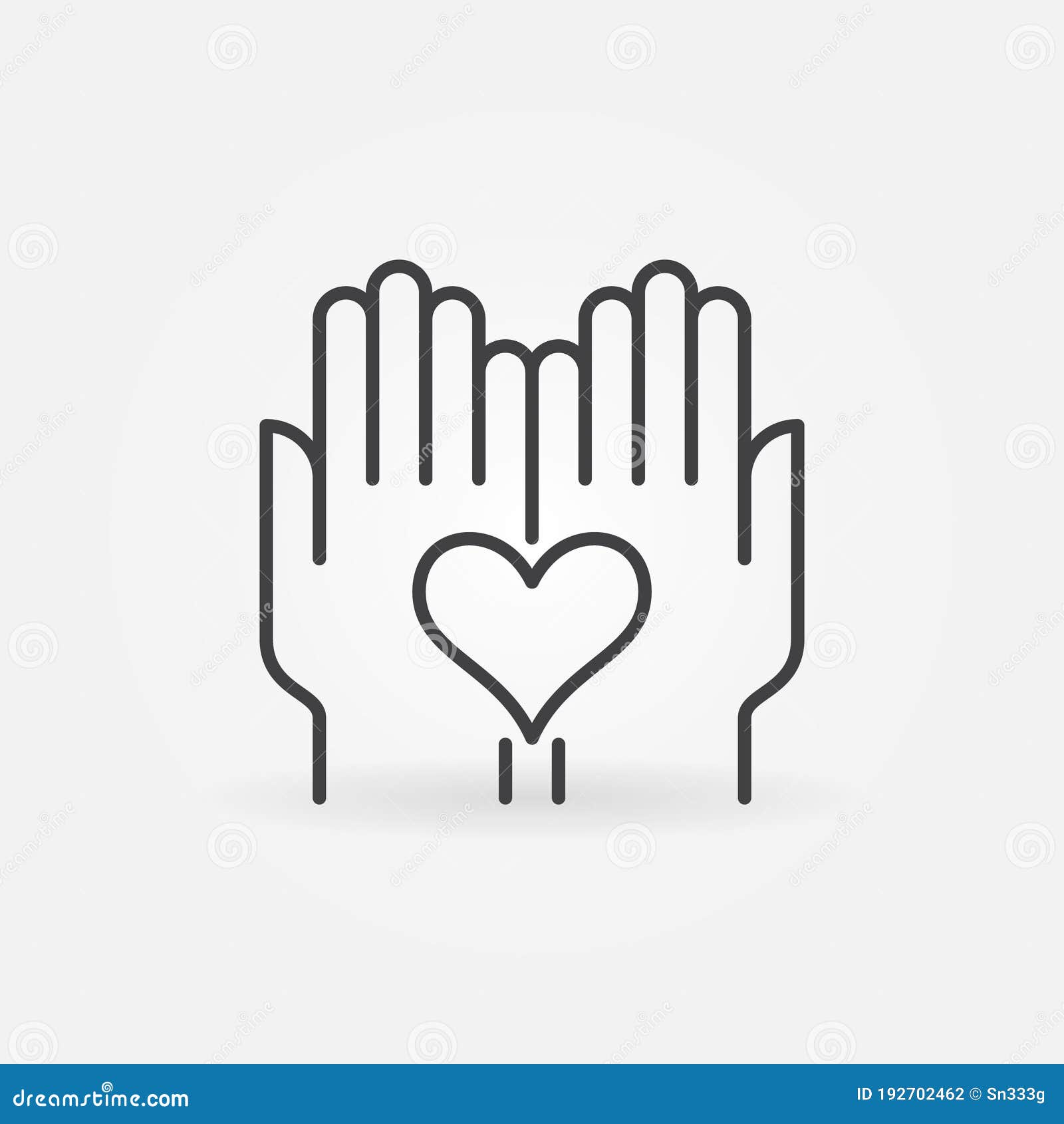 Heart in Hands Linear Icon. Kindness Vector Line Symbol Stock Vector ...