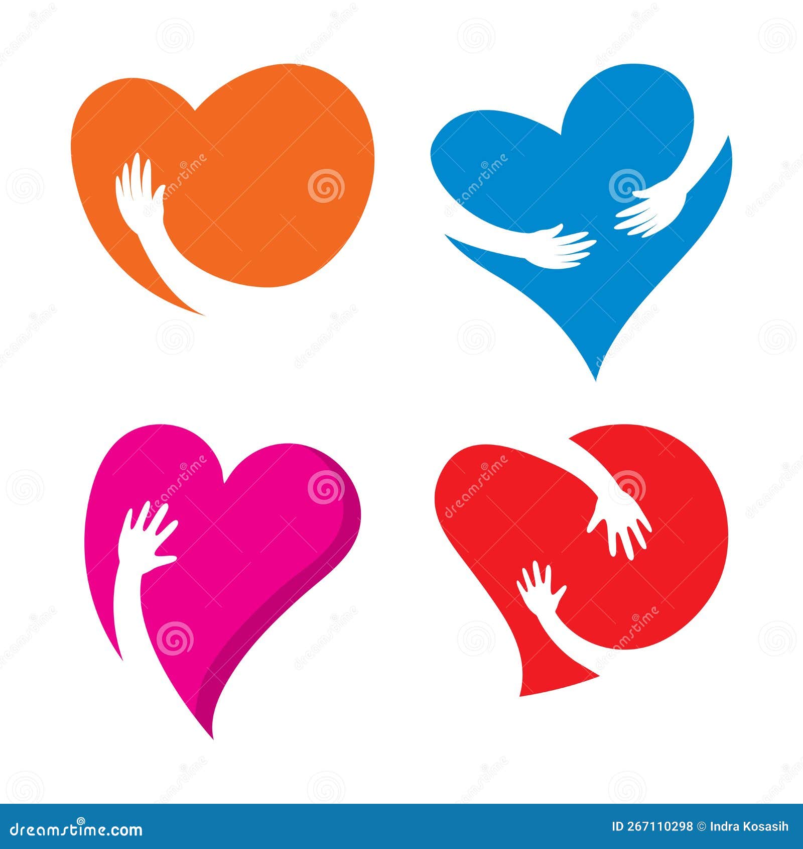 Heart Hands Logo Vector Icon Illustration Stock Vector - Illustration ...