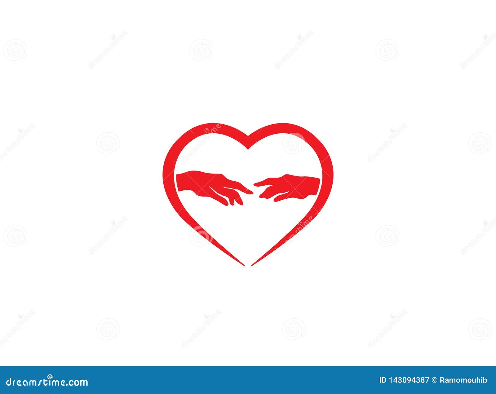 Heart and Hands Meeting for Logo Design Stock Illustration ...