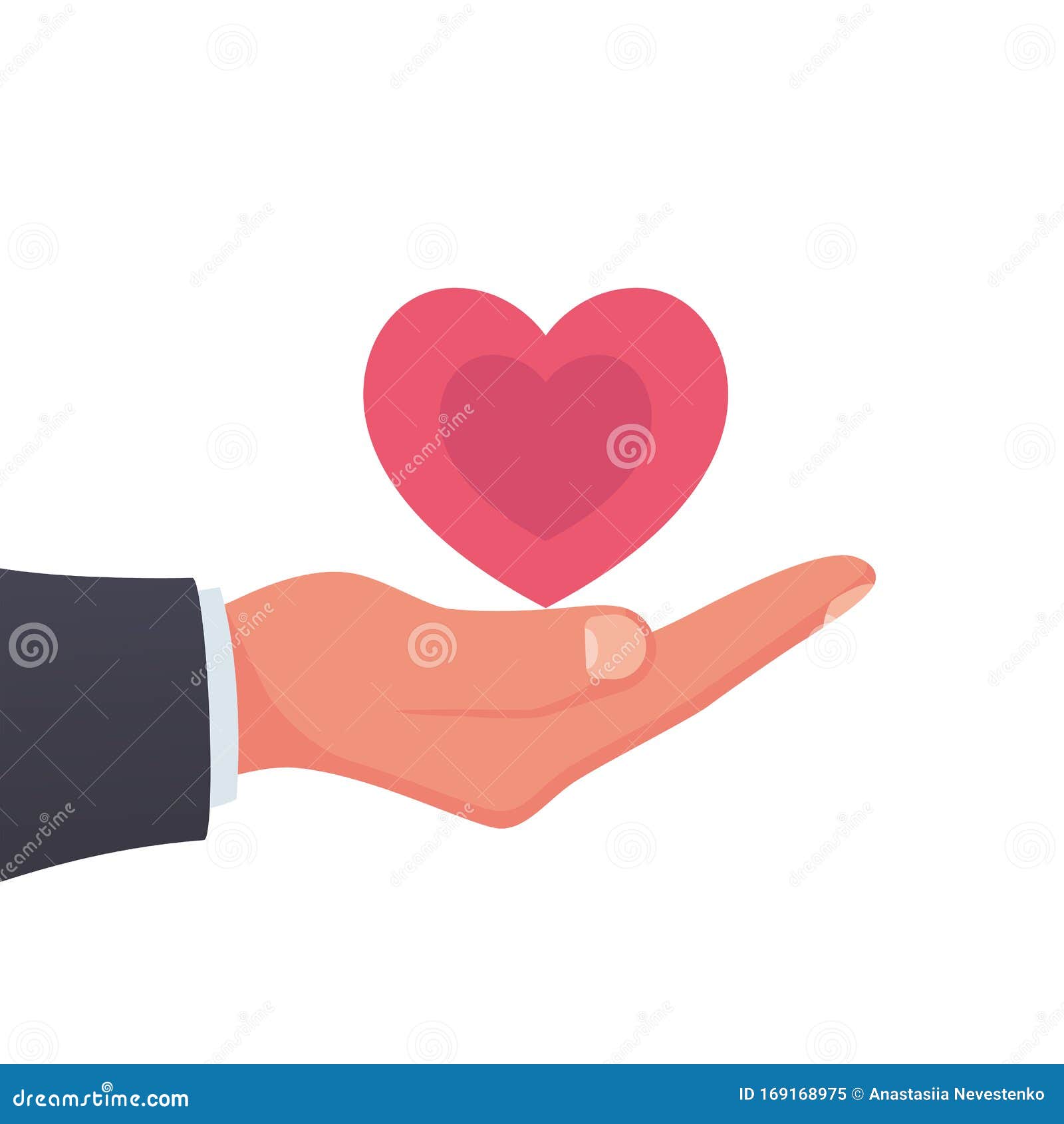 Heart in Hands. Vector Illustration Flat Design Stock Vector ...
