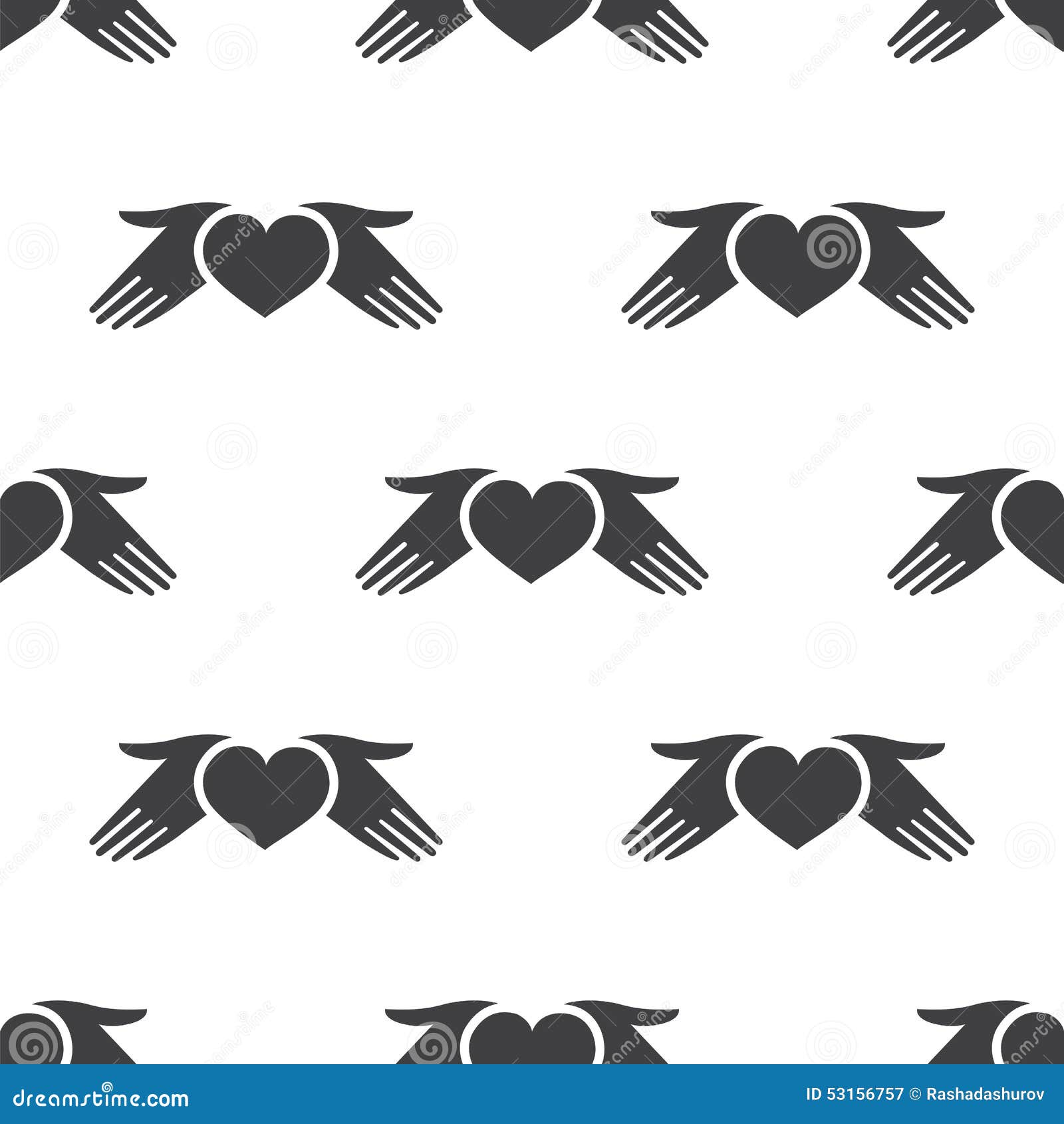Heart Hands, Vector Seamless Pattern Stock Vector - Illustration of ...