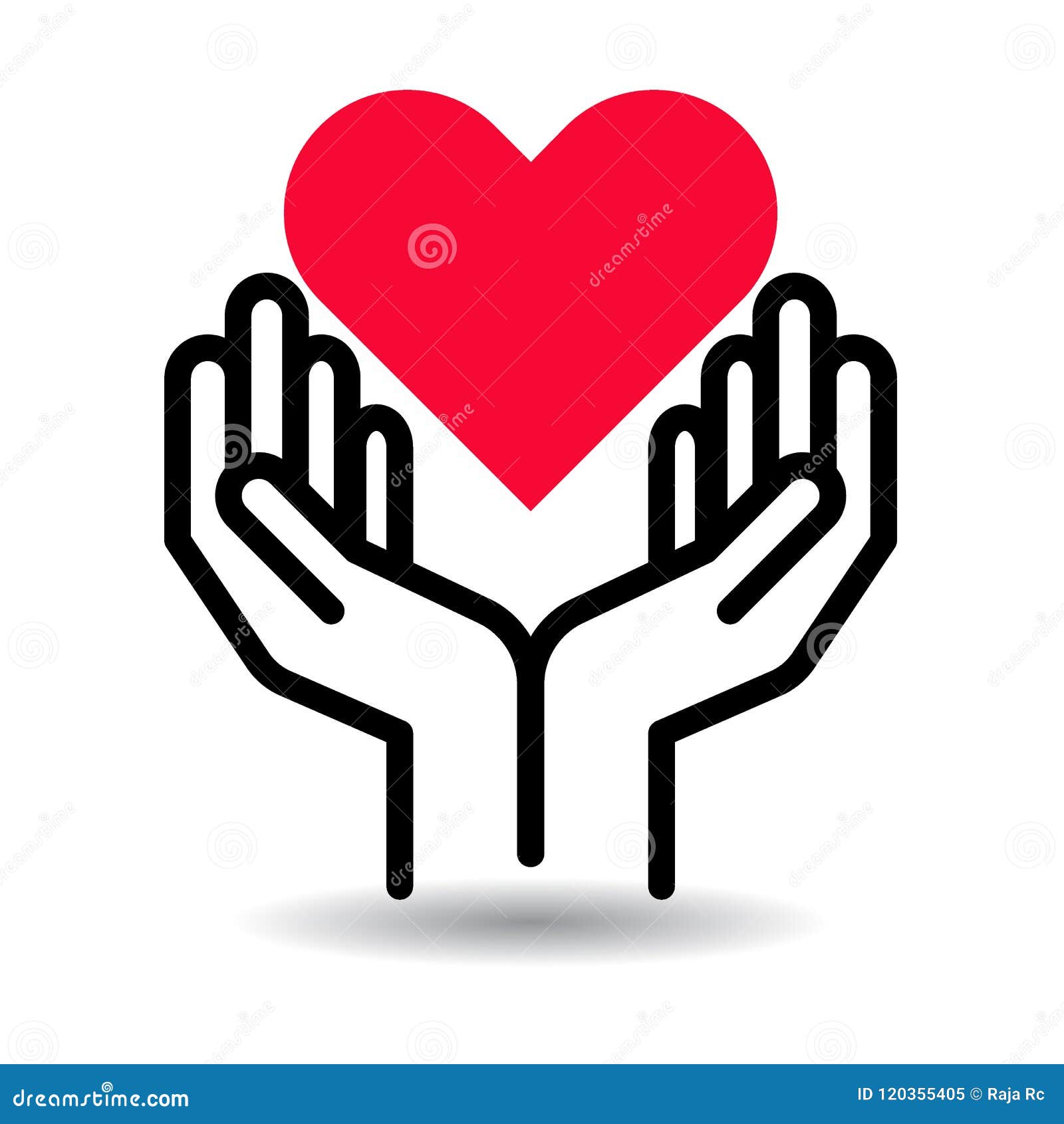 Heart In Hands On White Background. Symbol For Kindness, Humanity ...