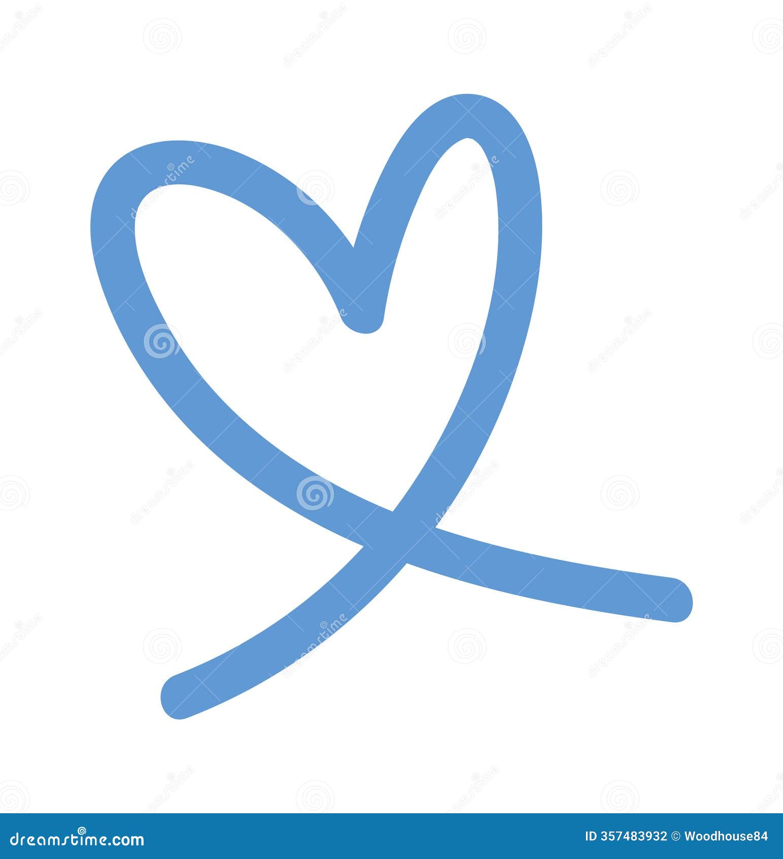 Heart Handwritten Artistic Lines Doodle Stock Vector - Illustration of ...