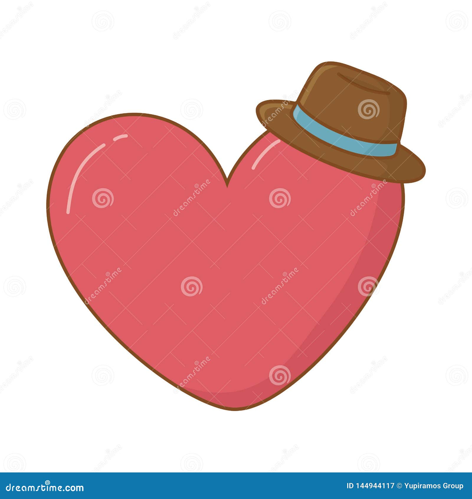 Heart and hat stock vector. Illustration of accessory - 144944117