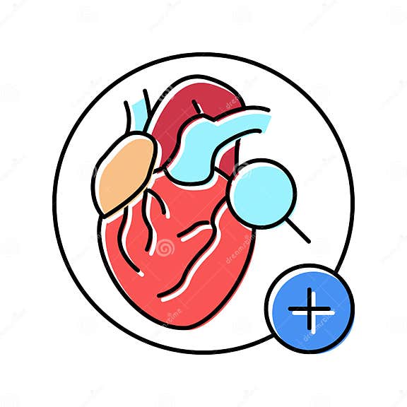 Heart Health Check Color Icon Vector Illustration Stock Vector