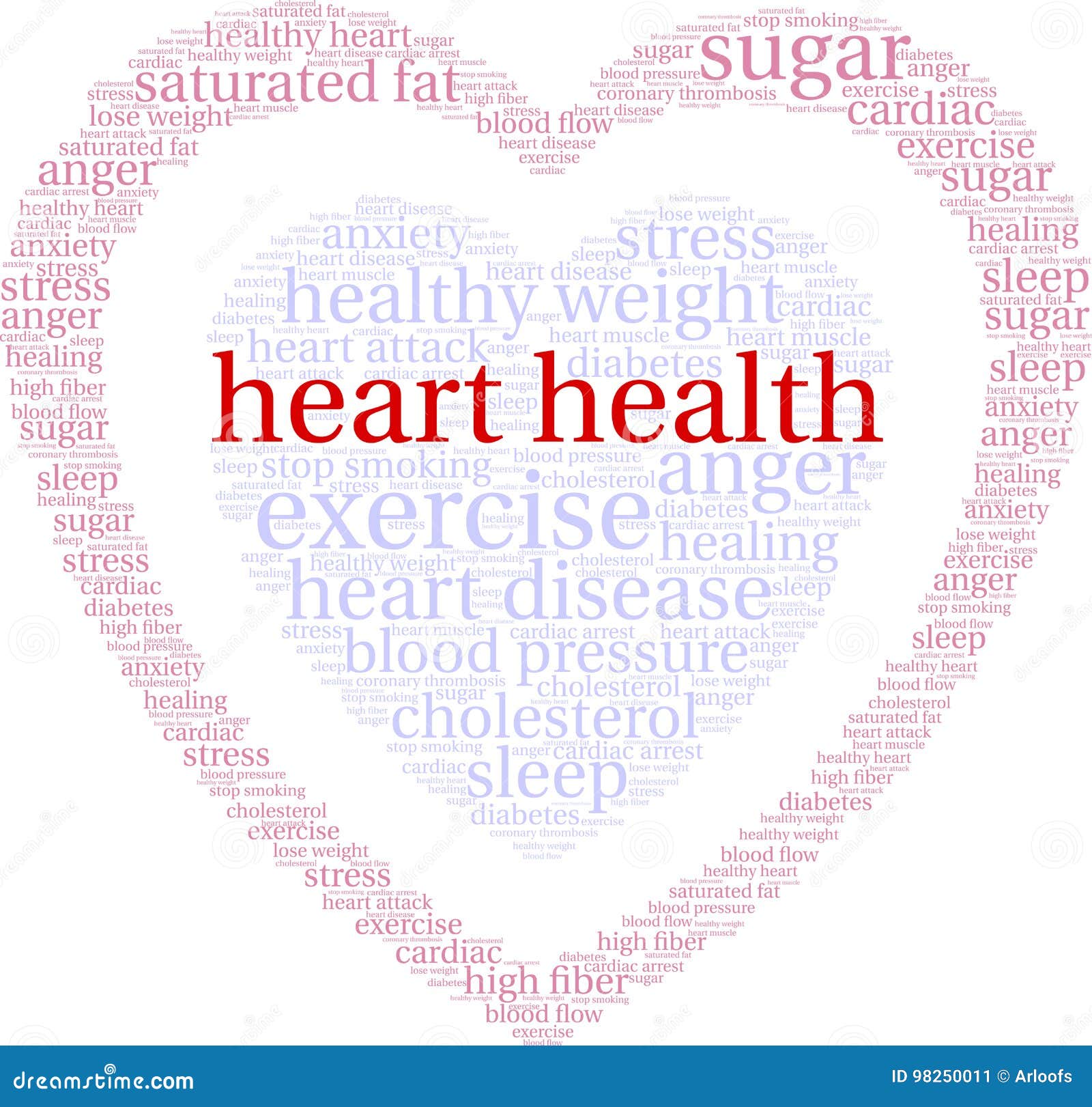 Heart Health Word Cloud stock illustration. Illustration of sleep ...