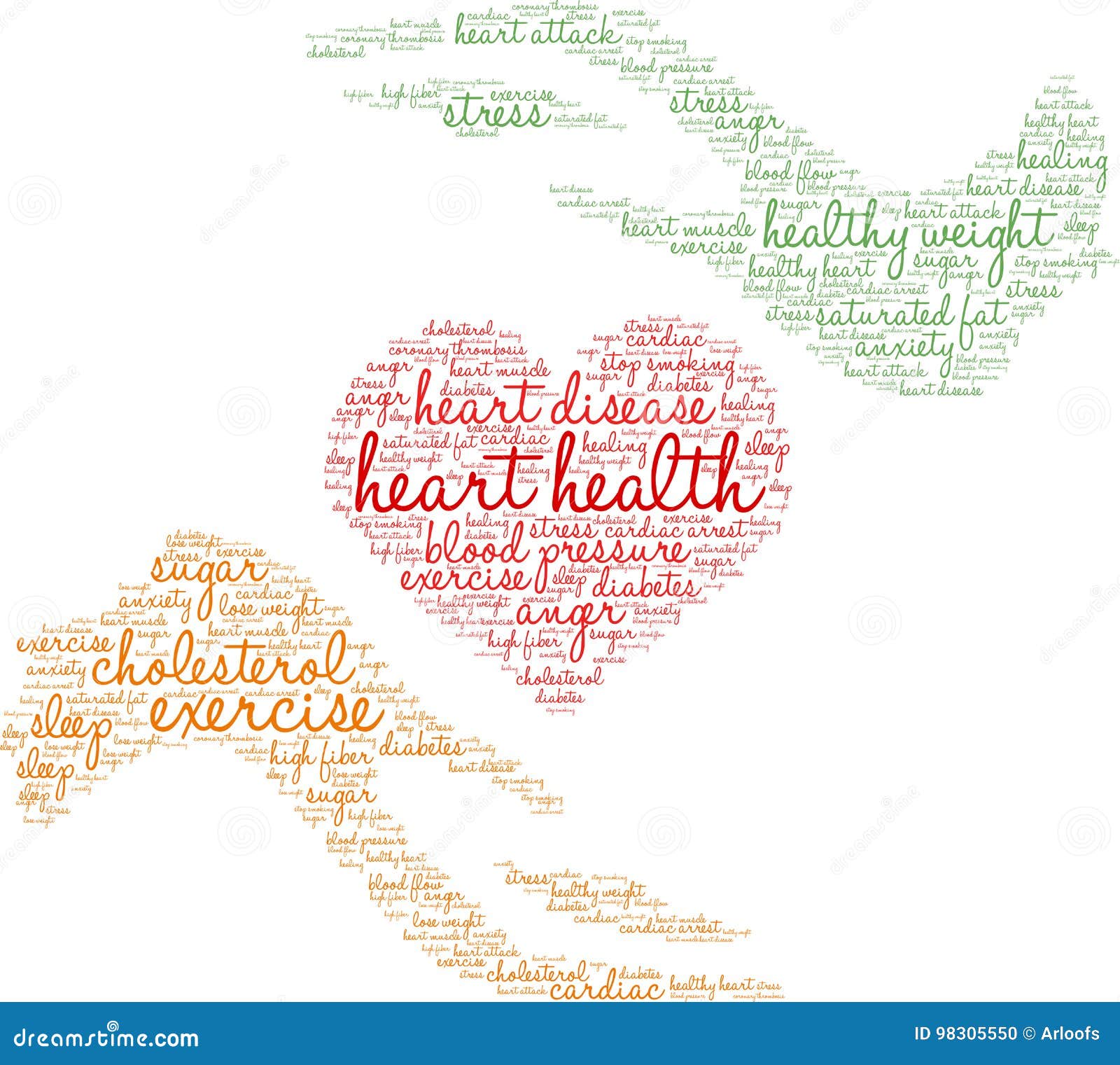 Heart Health Word Cloud stock vector. Illustration of blood - 98305550