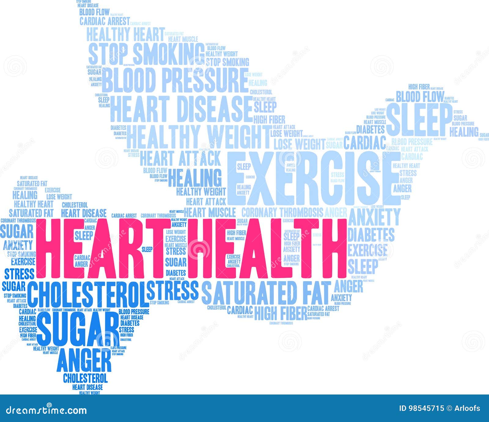 Heart Health Word Cloud stock illustration. Illustration of health ...