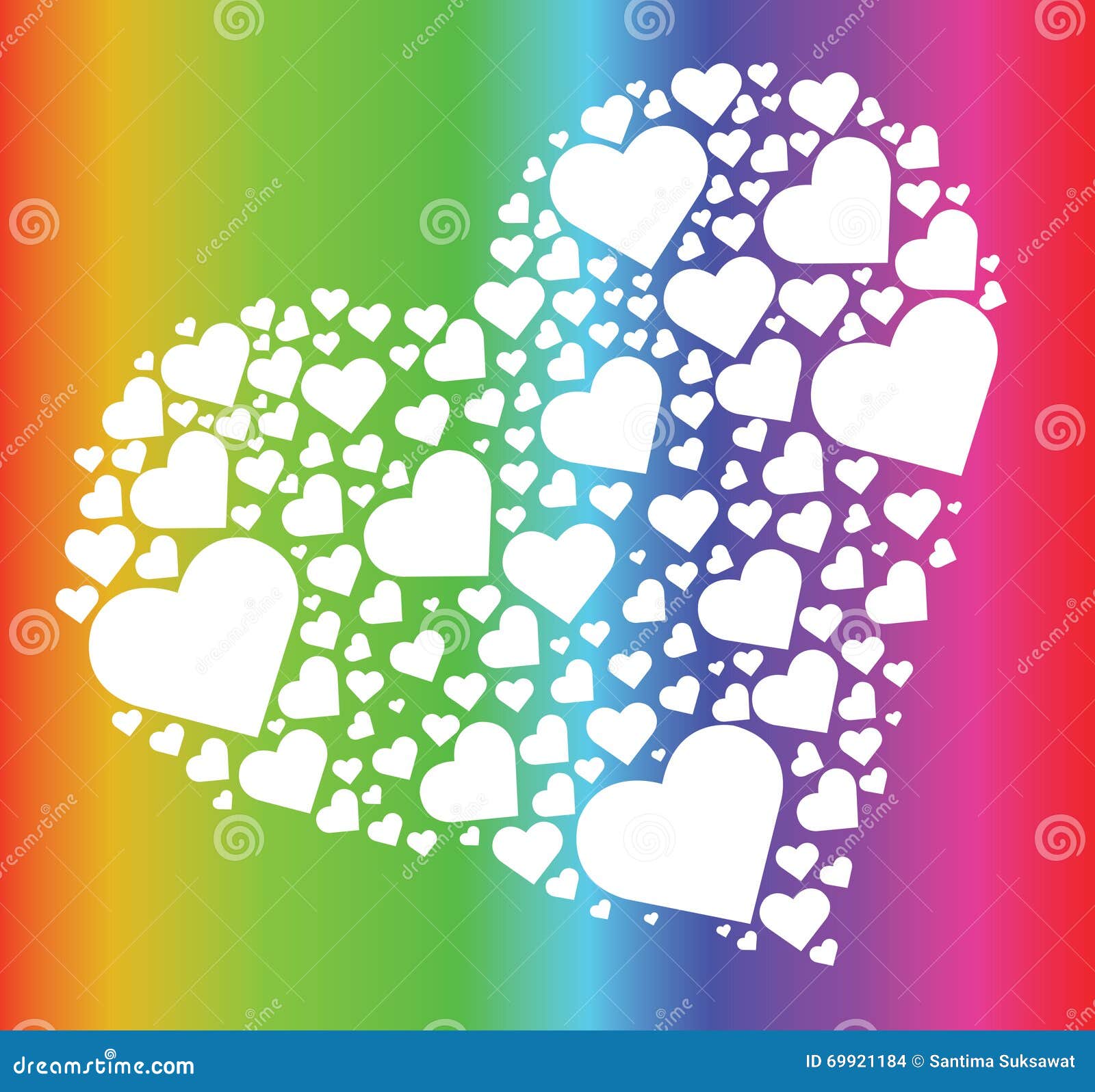 Heart in Heart Rainbow Vector Stock Vector - Illustration of pattern ...