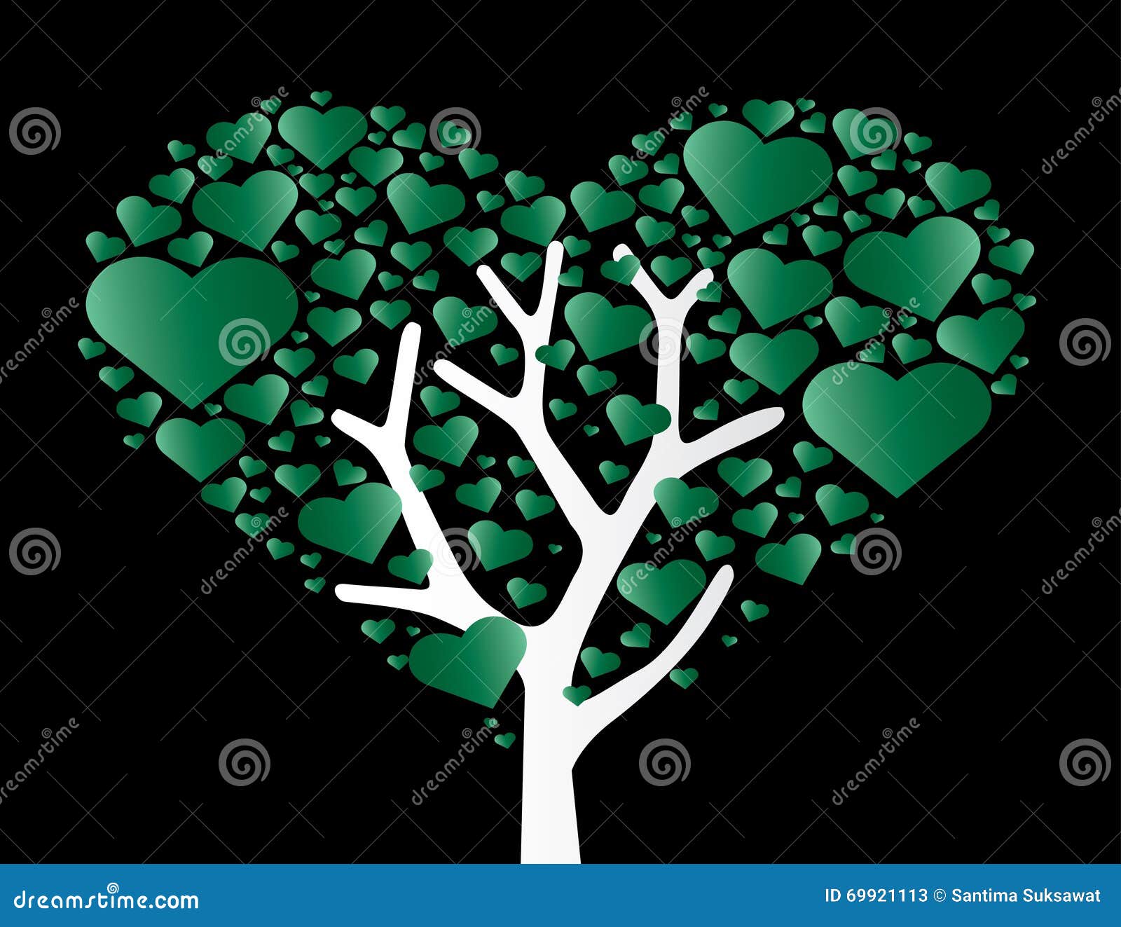 Heart in heart tree vector stock vector. Illustration of lover - 69921113