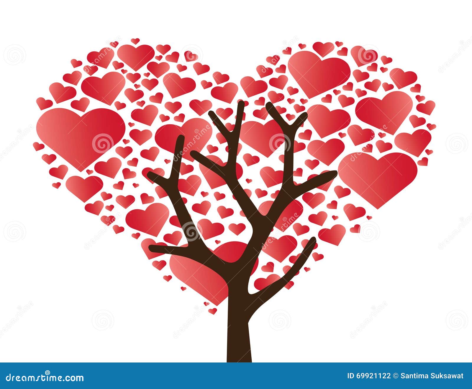 Heart in heart tree vector stock vector. Illustration of abstract ...