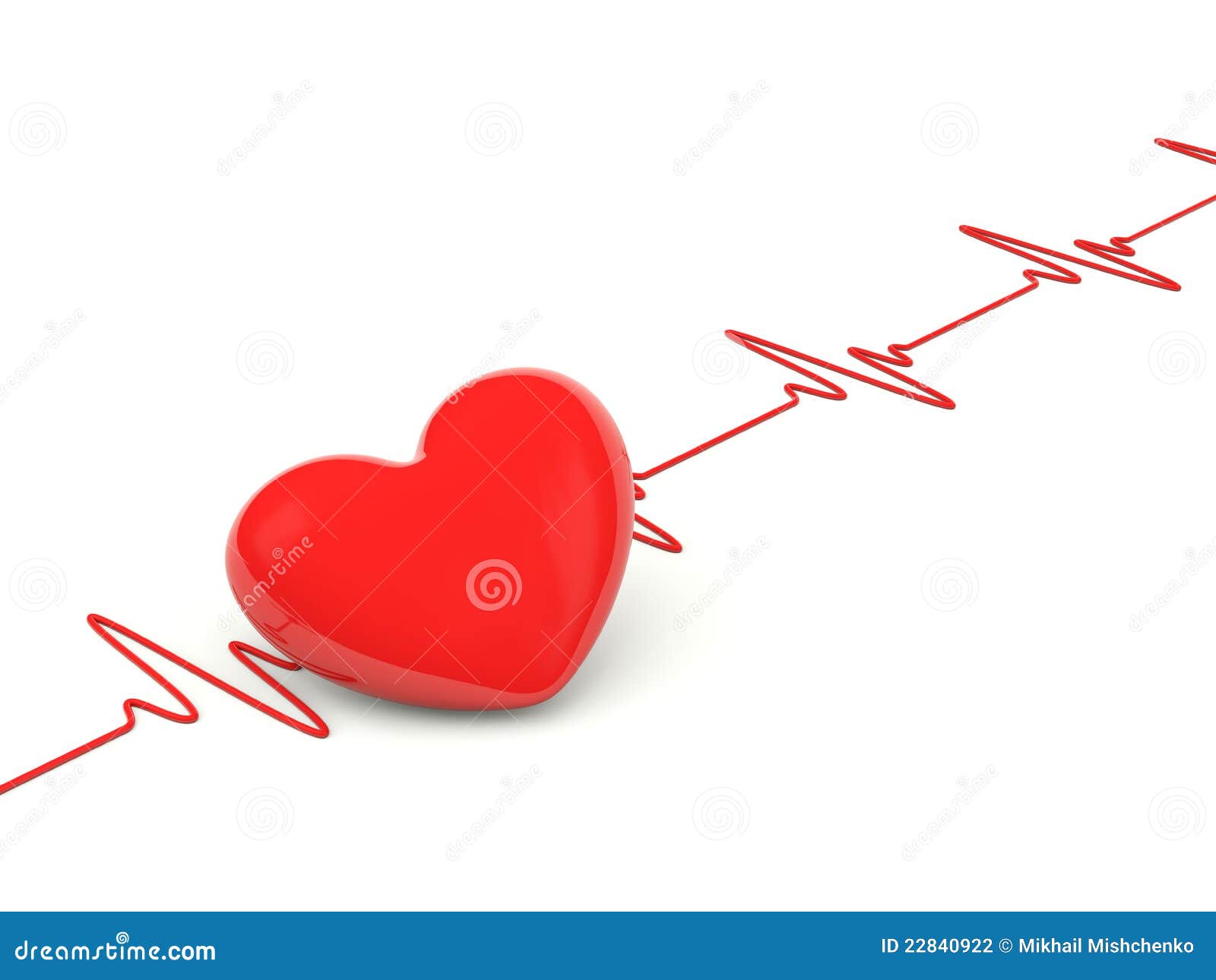 Heart with heartbeat stock illustration. Illustration of palpitation ...