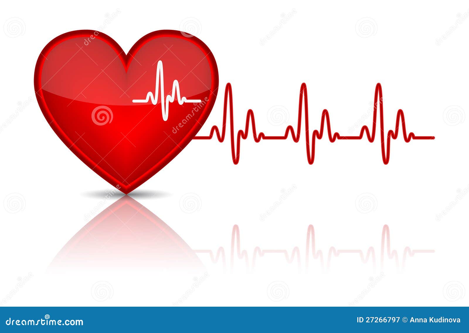 Heart with Heartbeat, Electrocardiogram Stock Vector - Illustration of ...