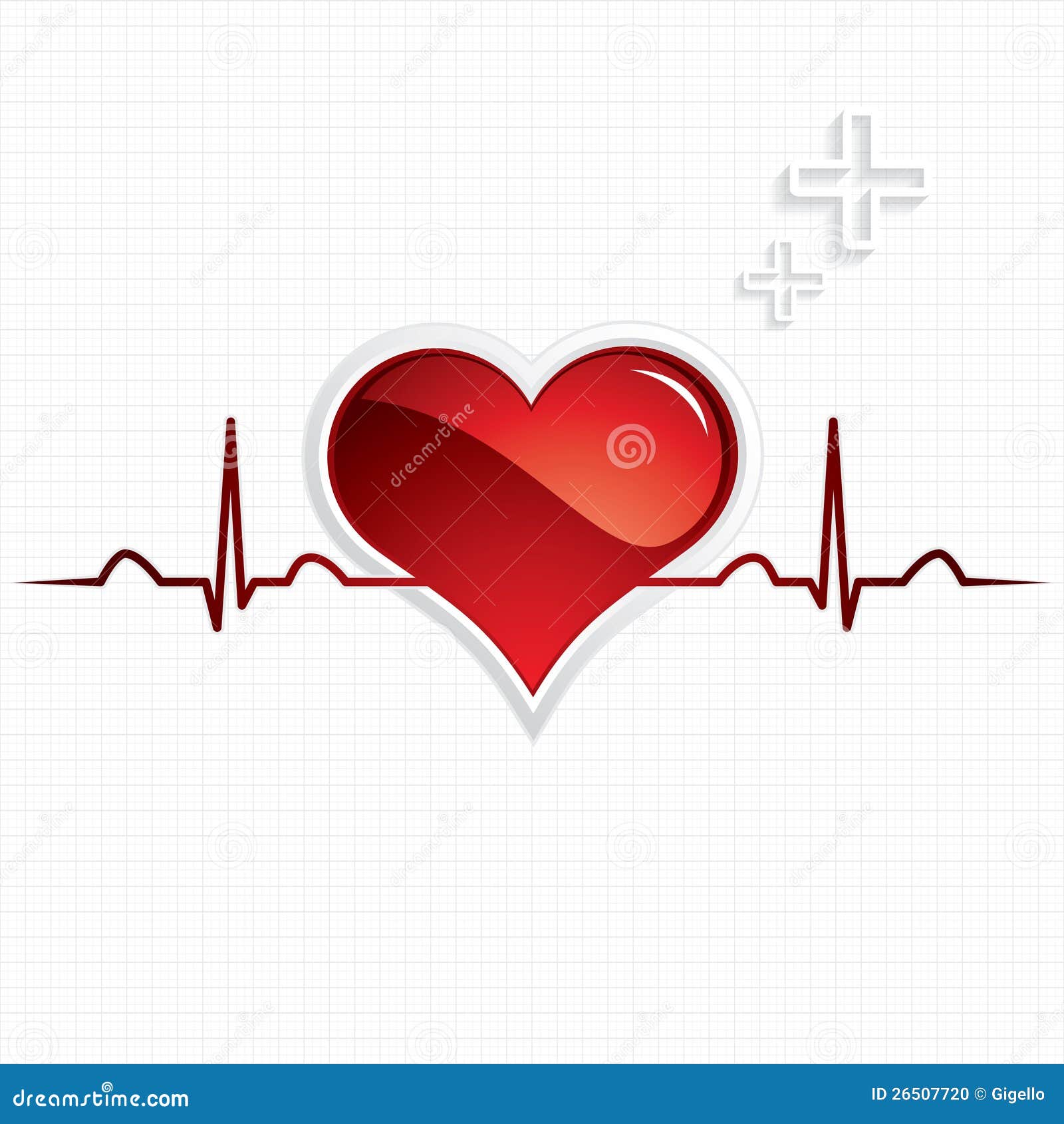 Heart and heartbeat symbol stock vector. Illustration of reflection ...