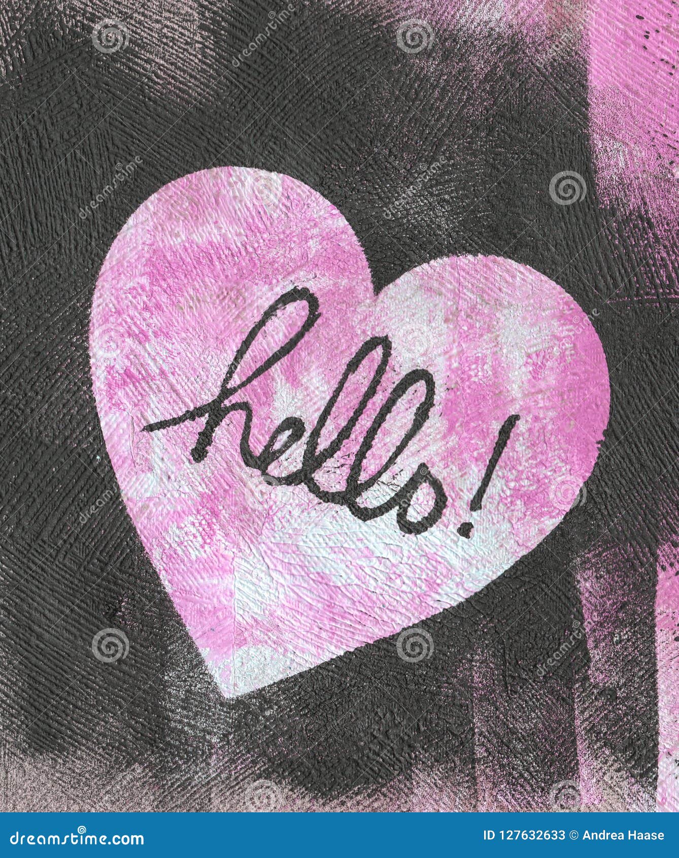 Heart and Hello Digital Artwork Stock Illustration - Illustration of ...