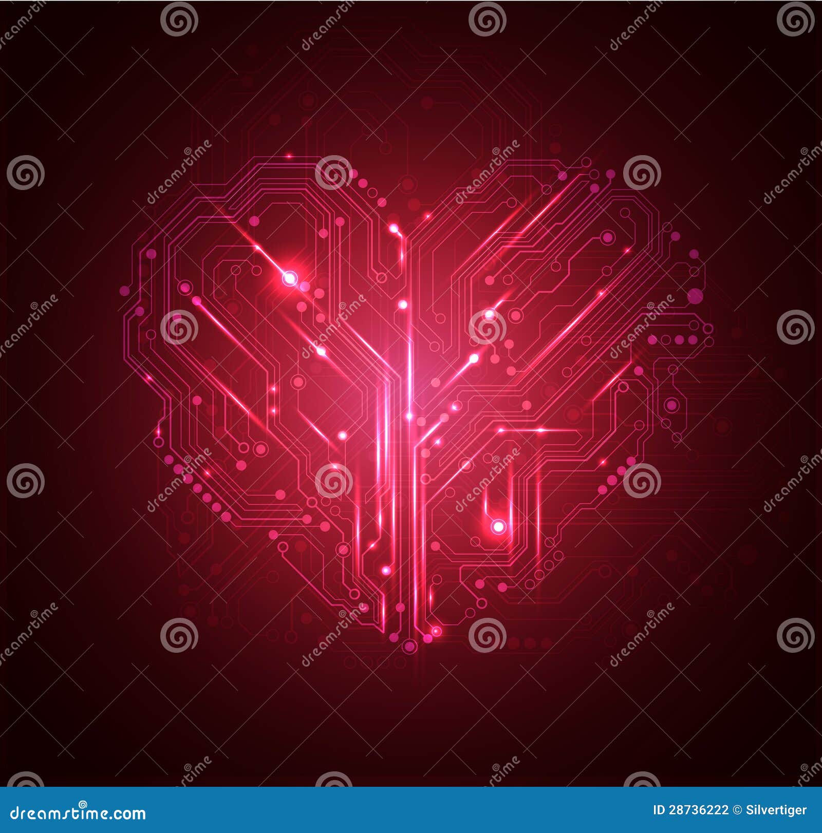 Heart high tech background stock illustration. Illustration of ...