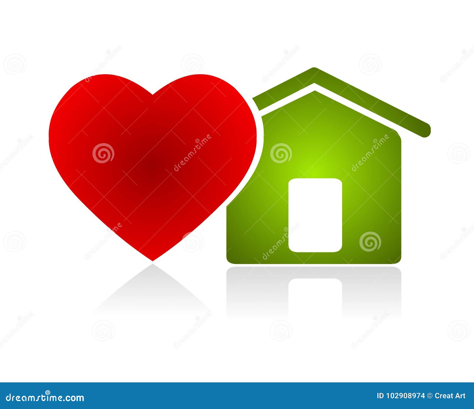 Heart and home stock vector. Illustration of heart, design - 102908974