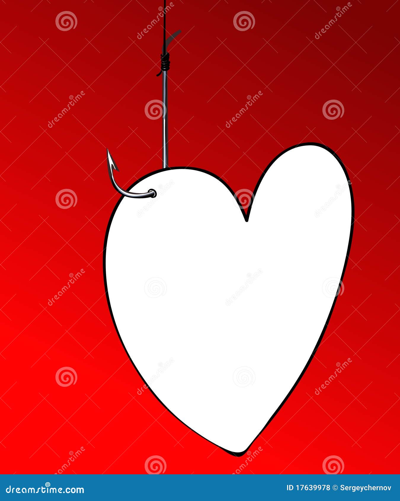Heart on hook concept card stock vector. Illustration of love - 17639978