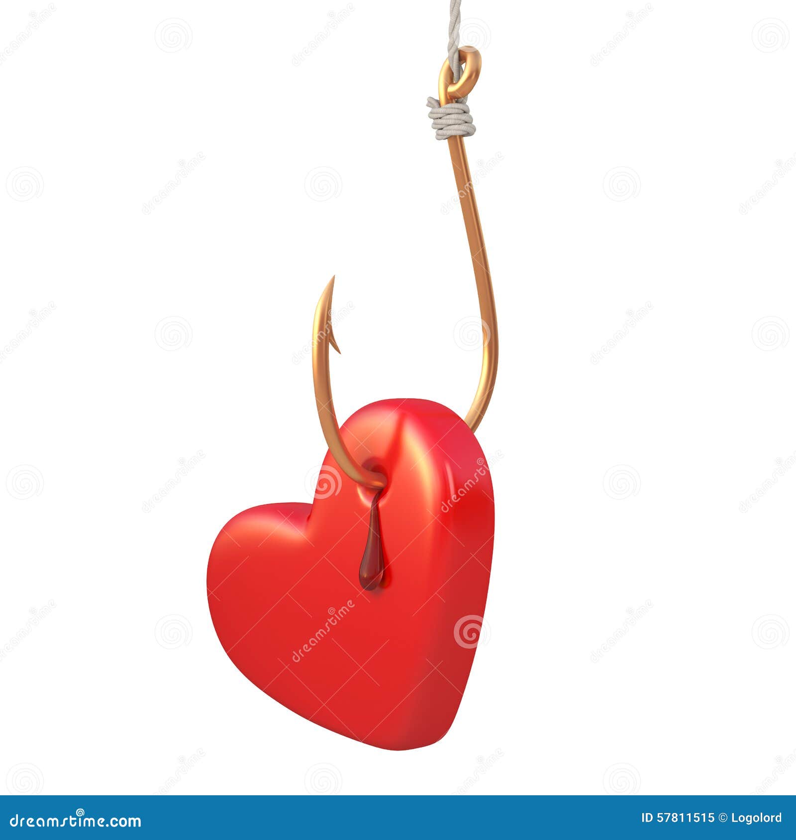 Heart on the hook concept stock illustration. Illustration of broken ...