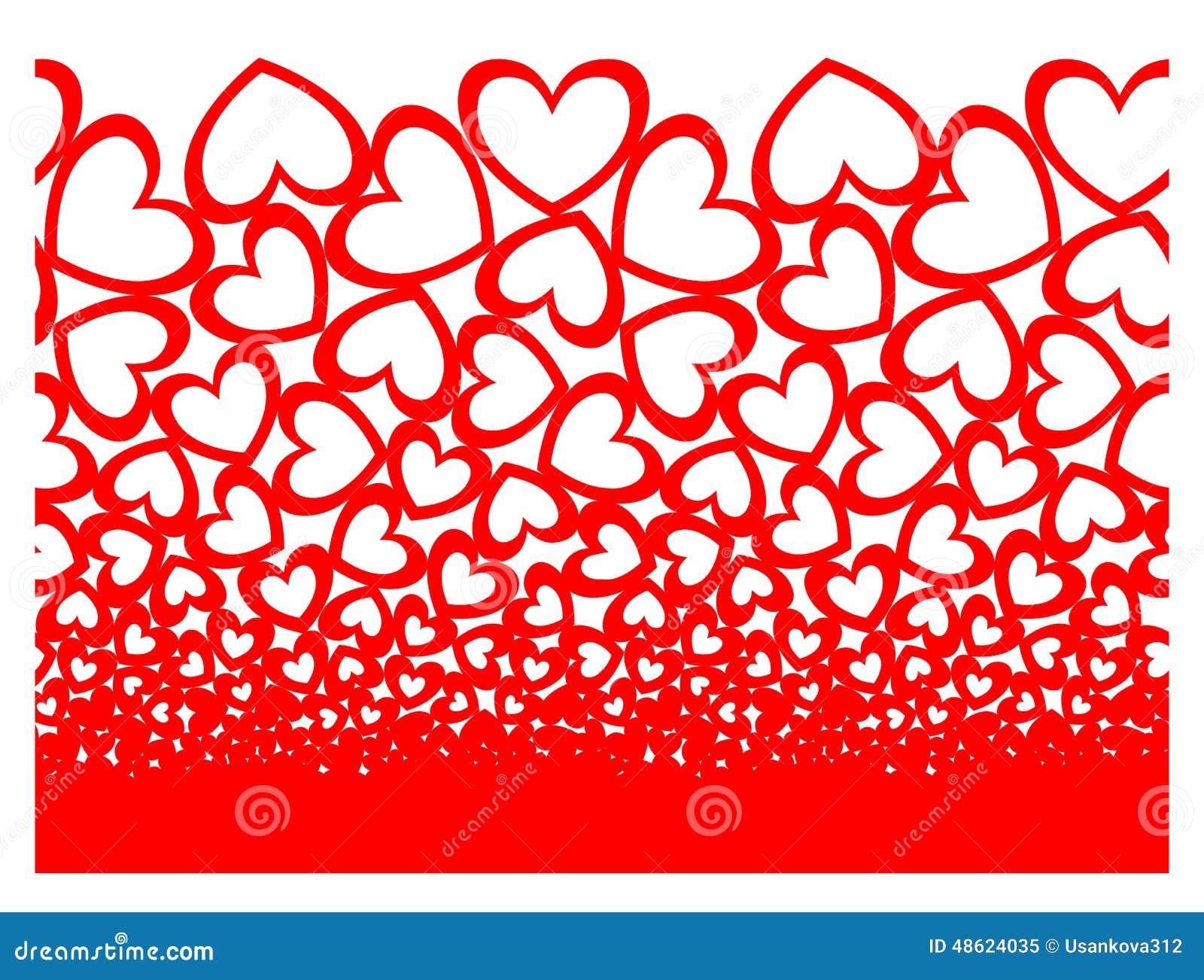 Heart horizontal seamless stock vector. Illustration of color - 48624035