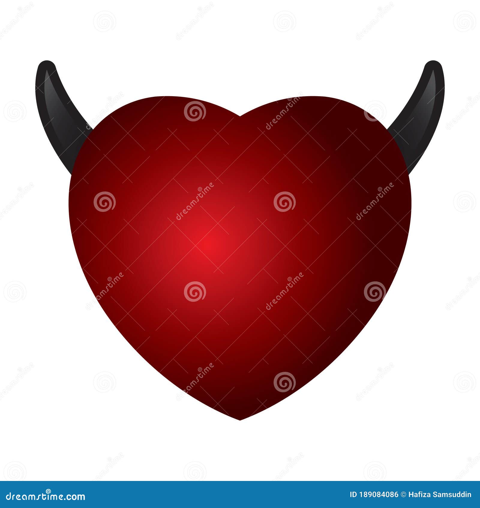 Heart with Horns. Vector Illustration Decorative Design Stock Vector ...