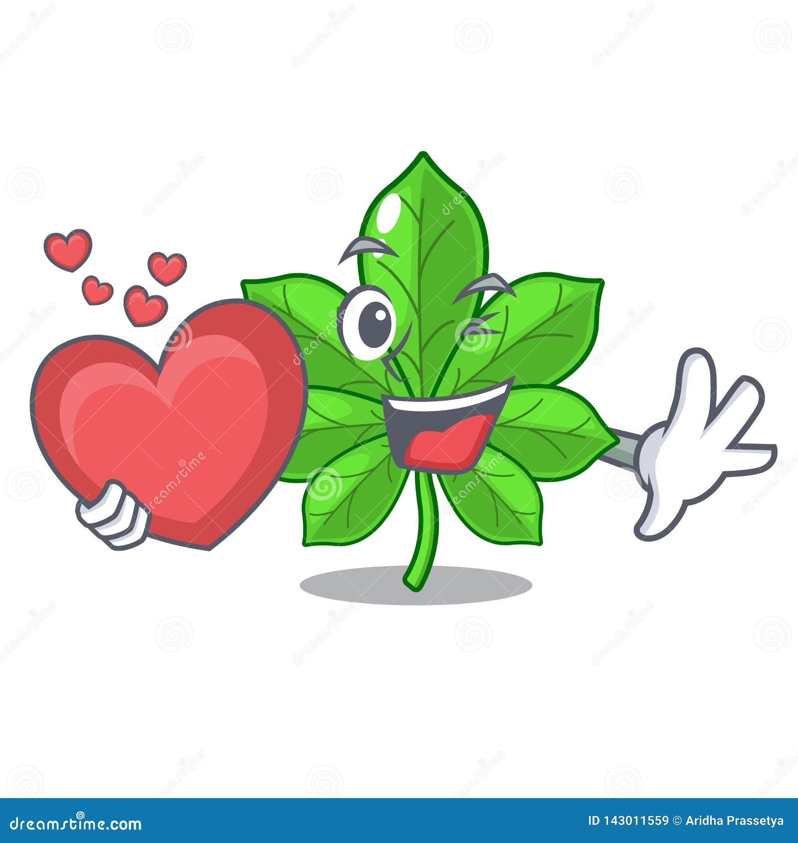 With Heart Horse Chestnuts in the Mascot Stem Stock Vector ...