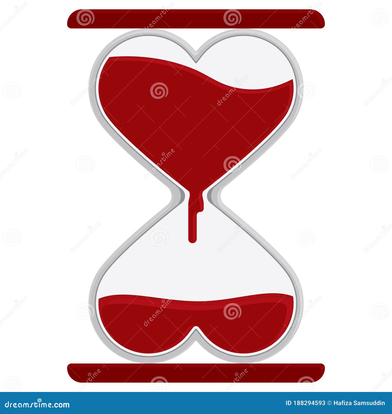 Heart in Hourglass Shape. Vector Illustration Decorative Design Stock ...