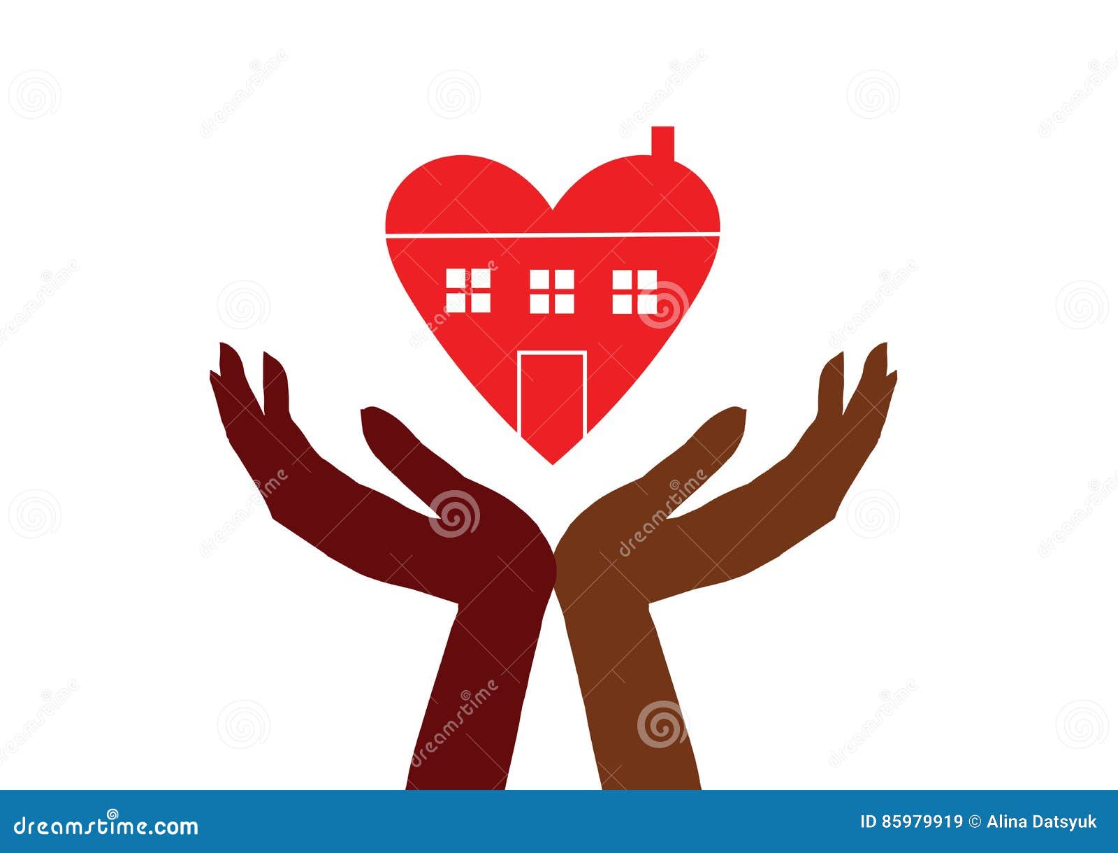 Heart house for all. stock vector. Illustration of architecture - 85979919