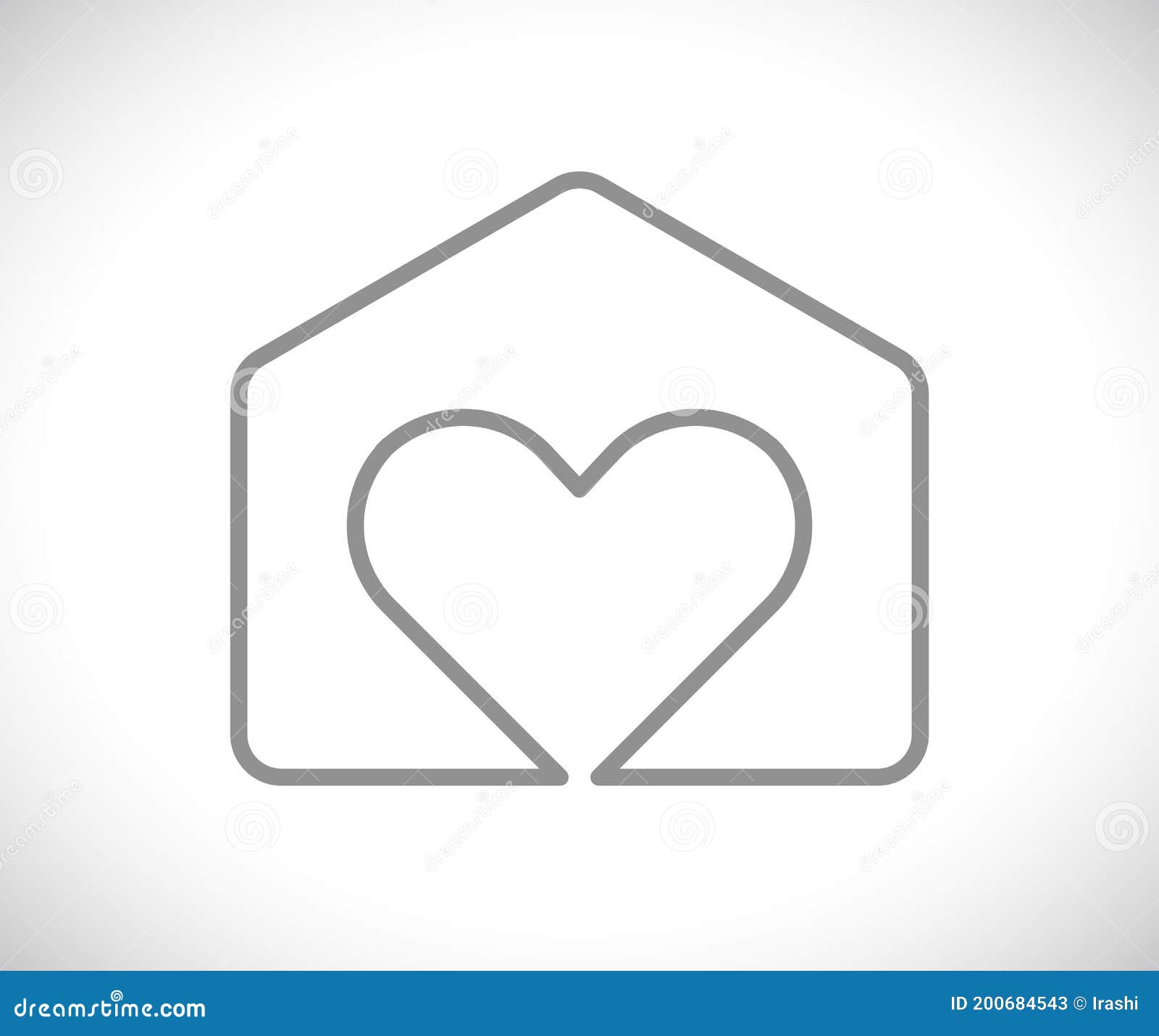 Heart in house logo icon stock vector. Illustration of holiday - 200684543