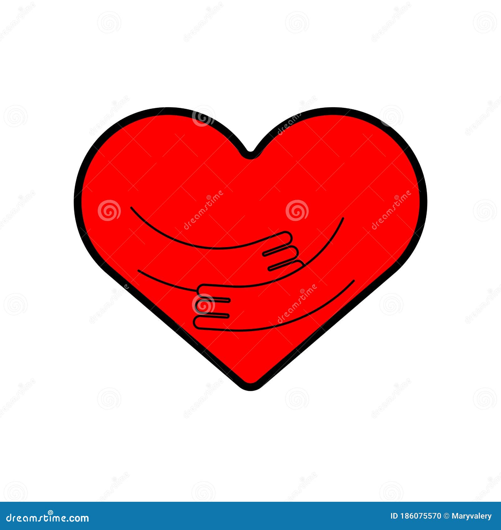 Heart Hugs Isolated. Heart with Hands Sign Stock Vector - Illustration ...