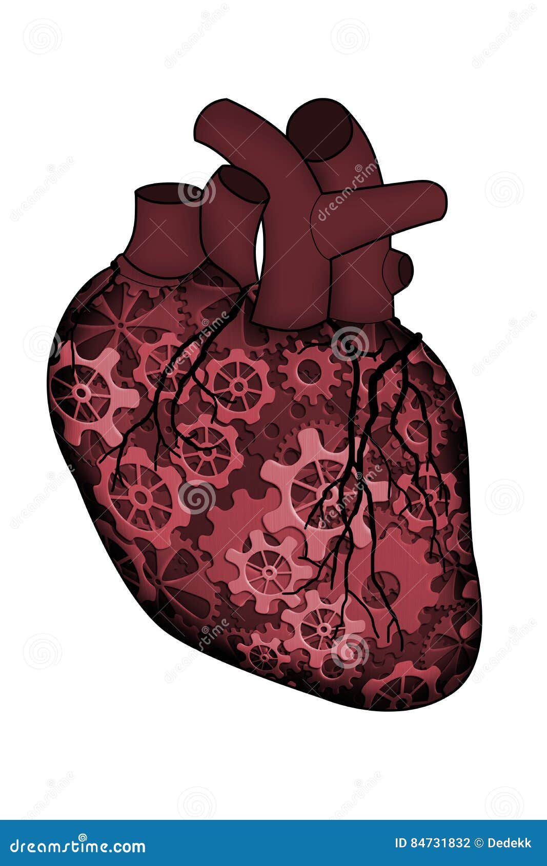 Heart stock illustration. Illustration of gears, heart - 84731832
