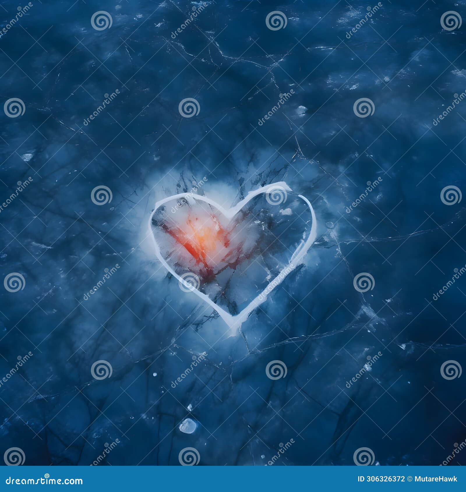 Heart on Ice. Heart As a Symbol of Affection and Stock Vector ...