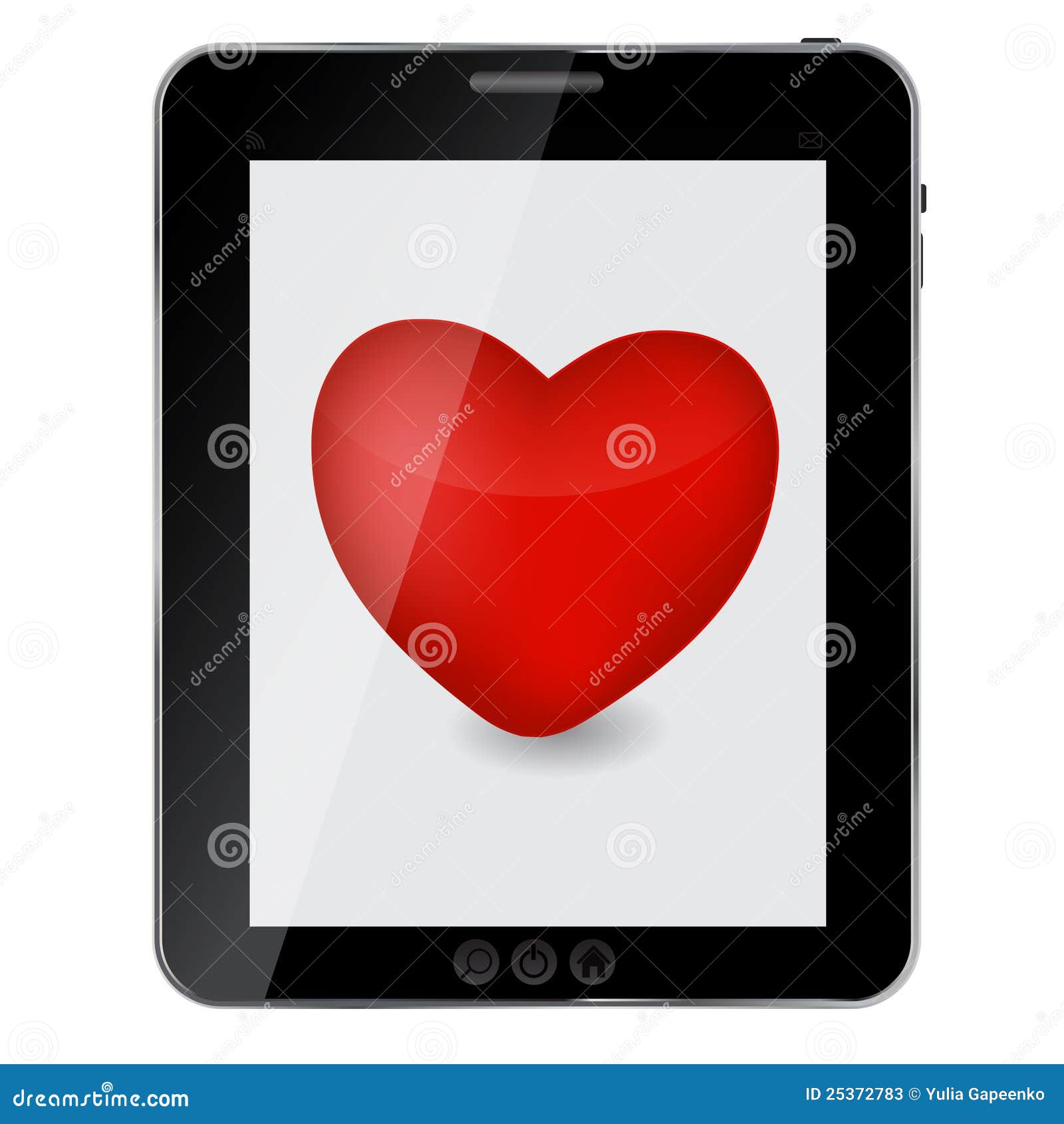 Heart Icon on Abstract Design Tablet Pc. Stock Vector - Illustration of ...