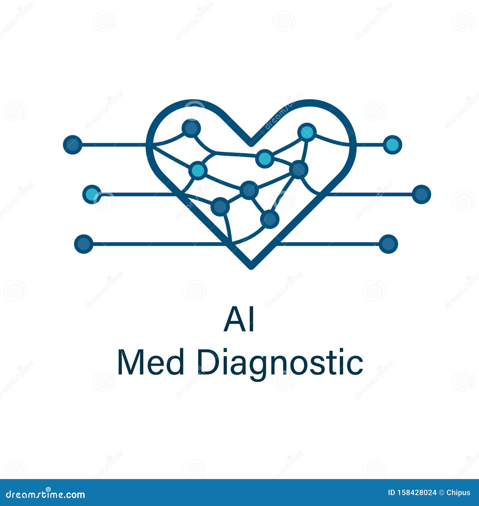 Heart Icon with Ai Neural Network Inside Stock Vector - Illustration of ...