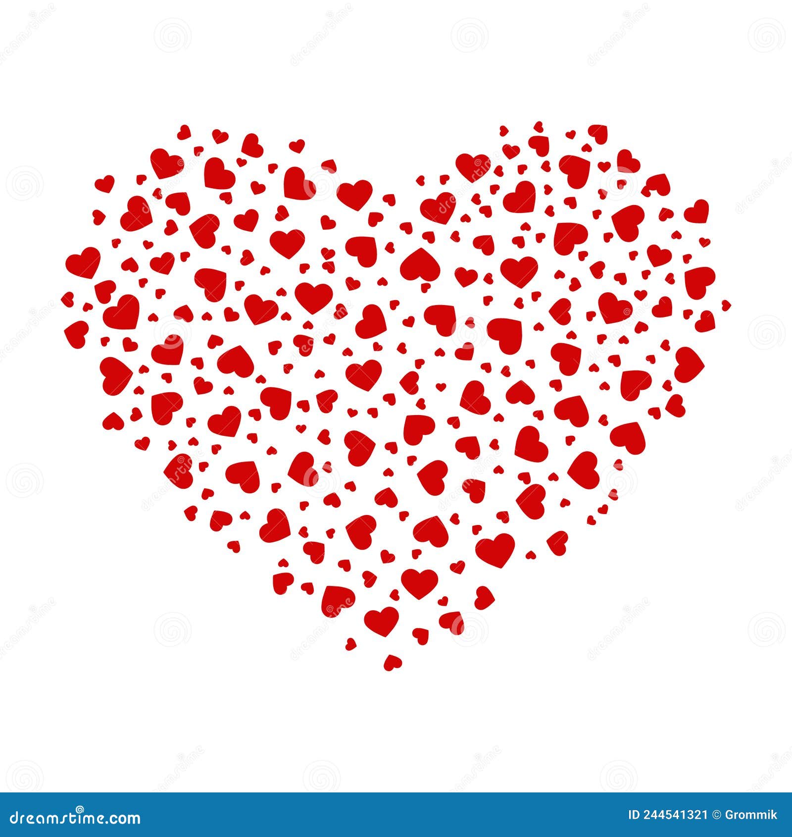 Heart Icon. a Big Heart Consists of Many Different Hearts Stock Vector ...