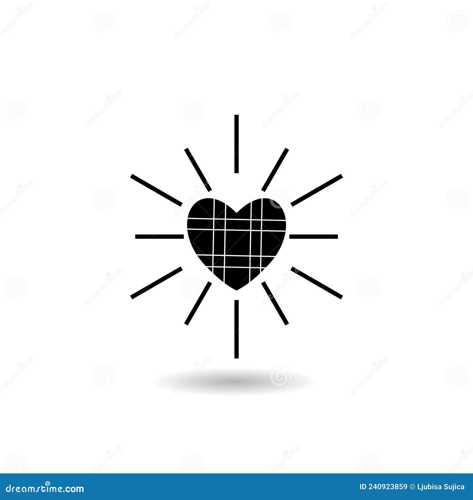 Heart Icon Black with Shadow Stock Vector - Illustration of flat, human ...