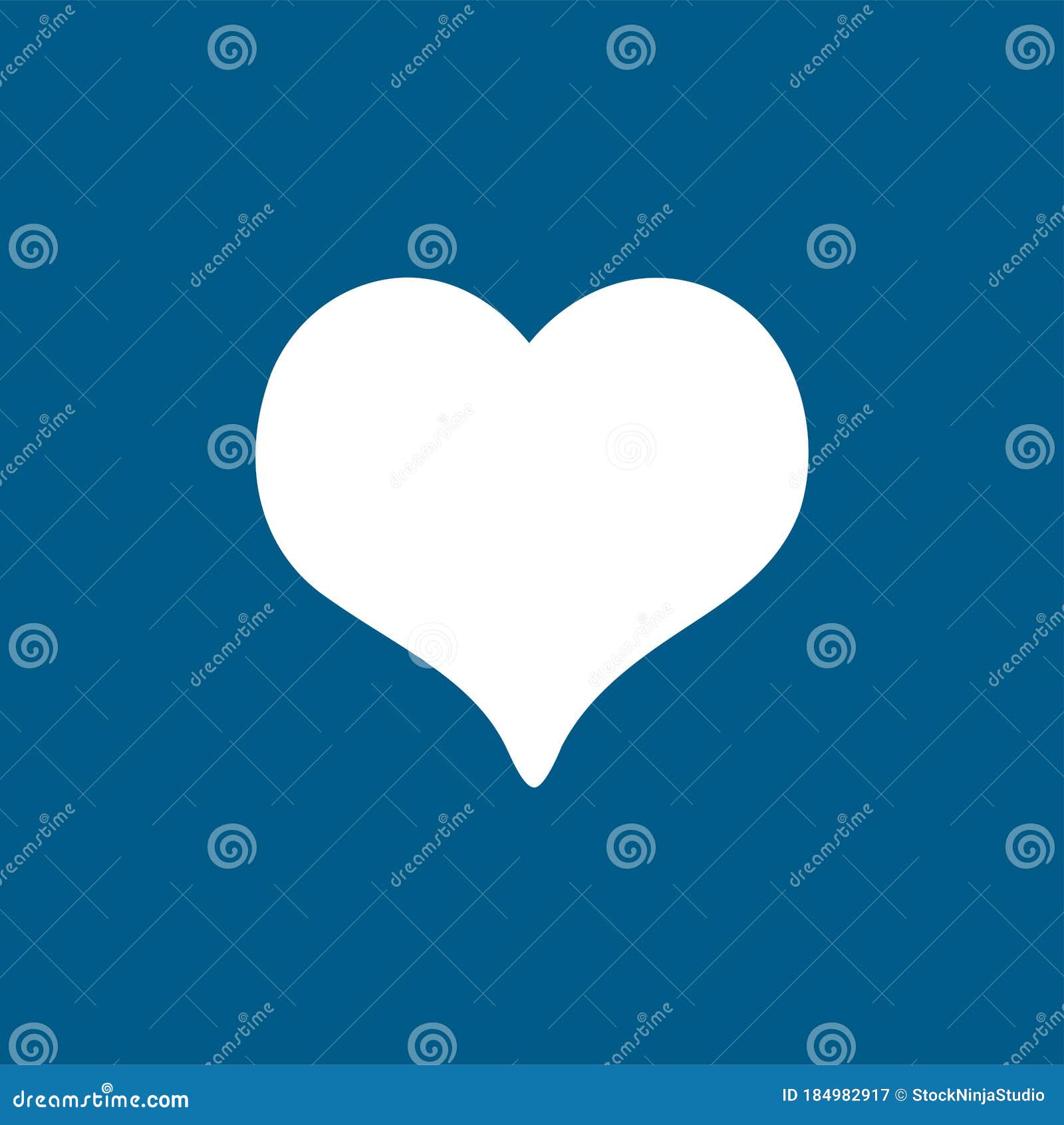 Heart Icon on Blue Background. Blue Flat Style Vector Illustration ...