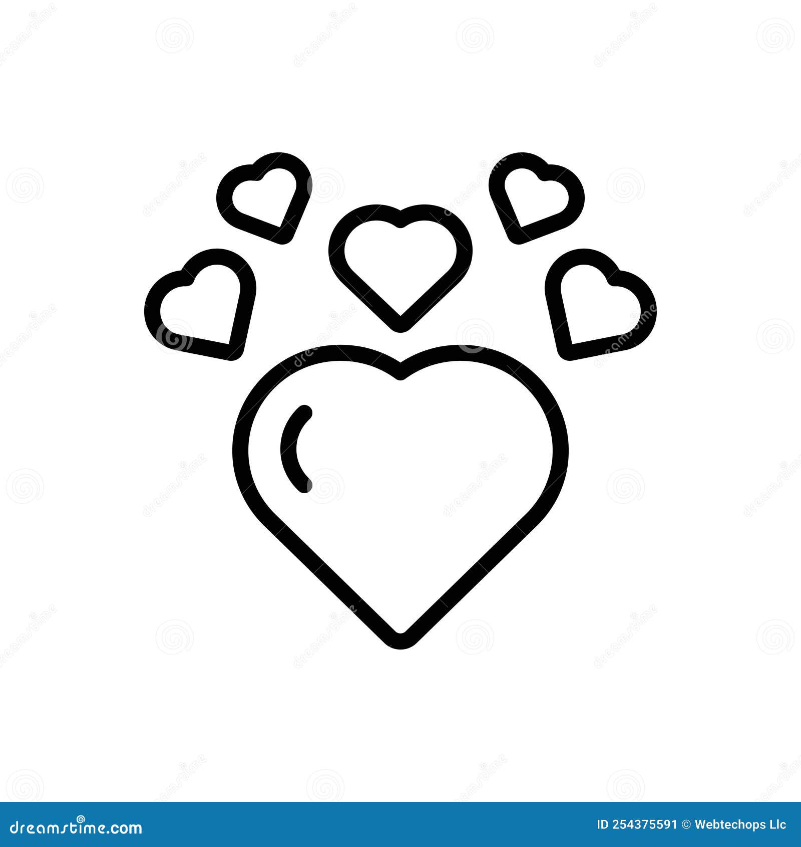Black Line Icon Heart, Cardiac and Valentine Stock Illustration ...