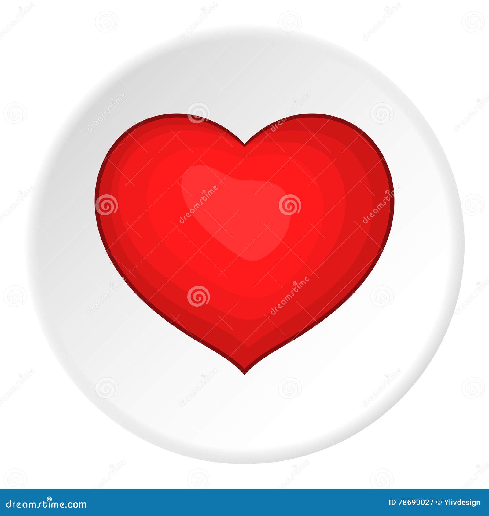 Heart icon, cartoon style stock vector. Illustration of graphic - 78690027