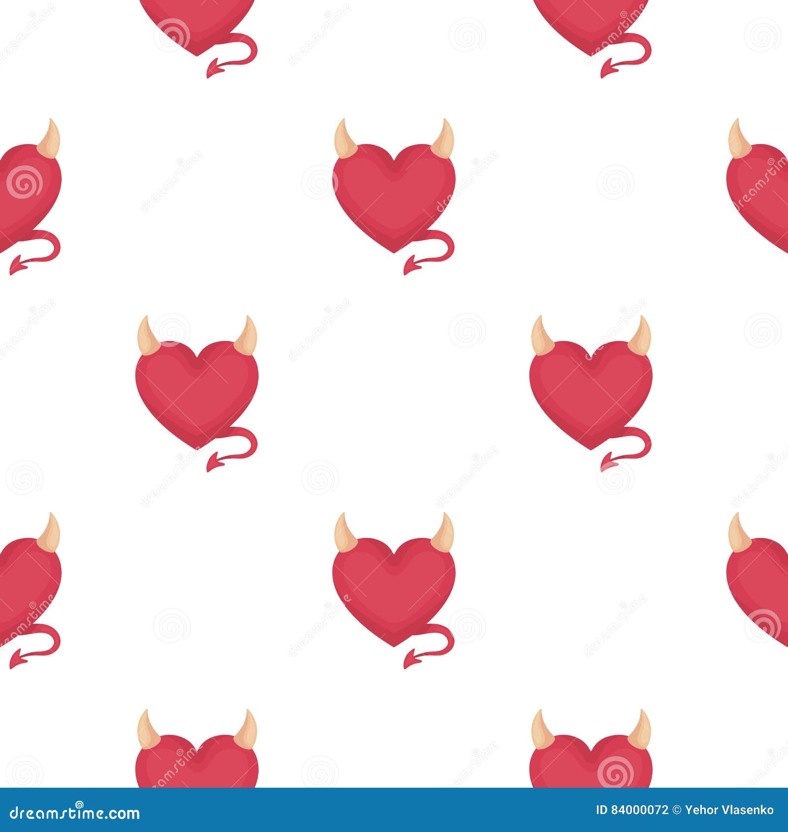 Heart Icon in Cartoon Style on White Background. Romantic Pattern Stock ...