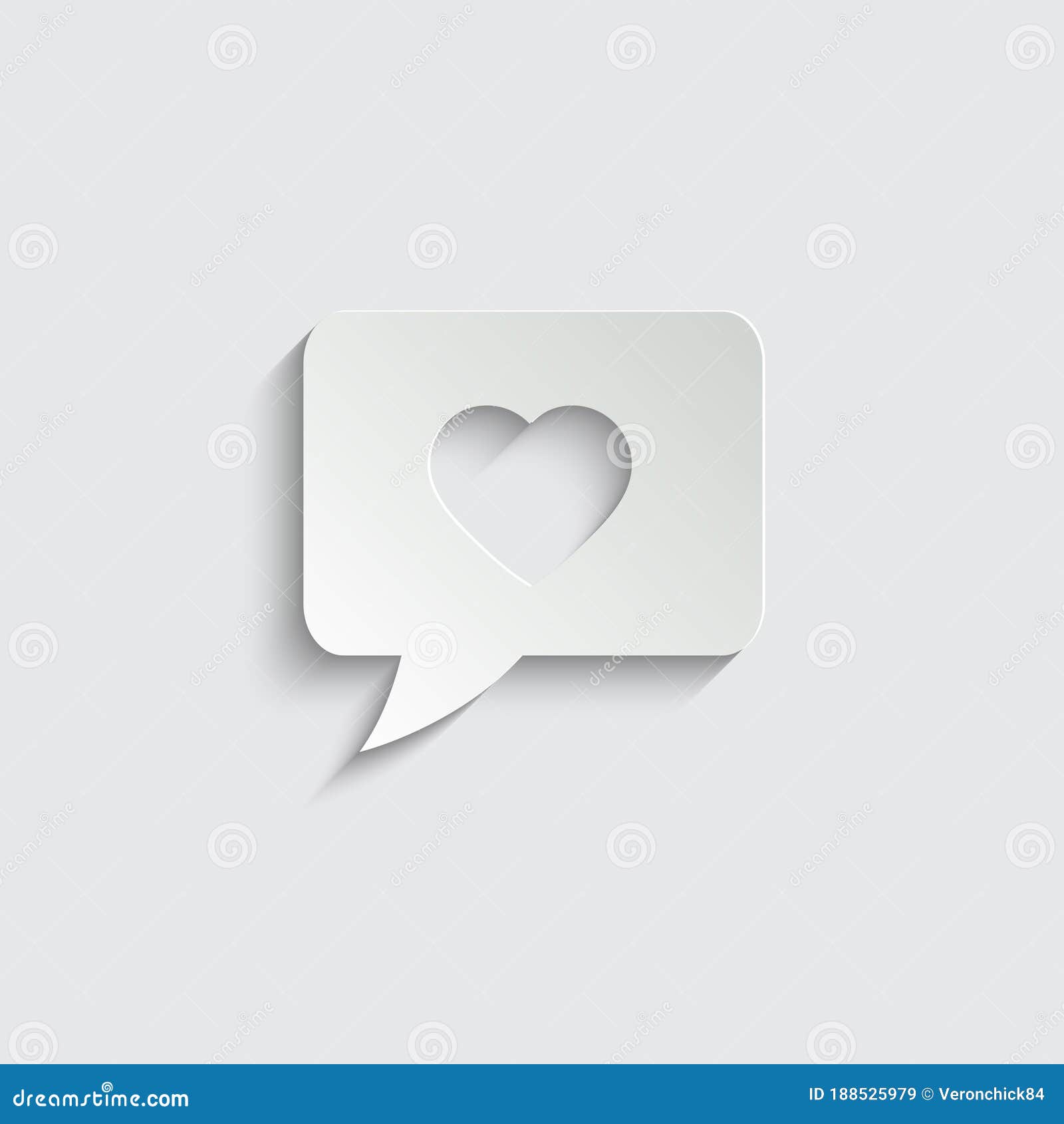 Heart Icon. Chat Symbol with Heart Vector Stock Vector - Illustration ...