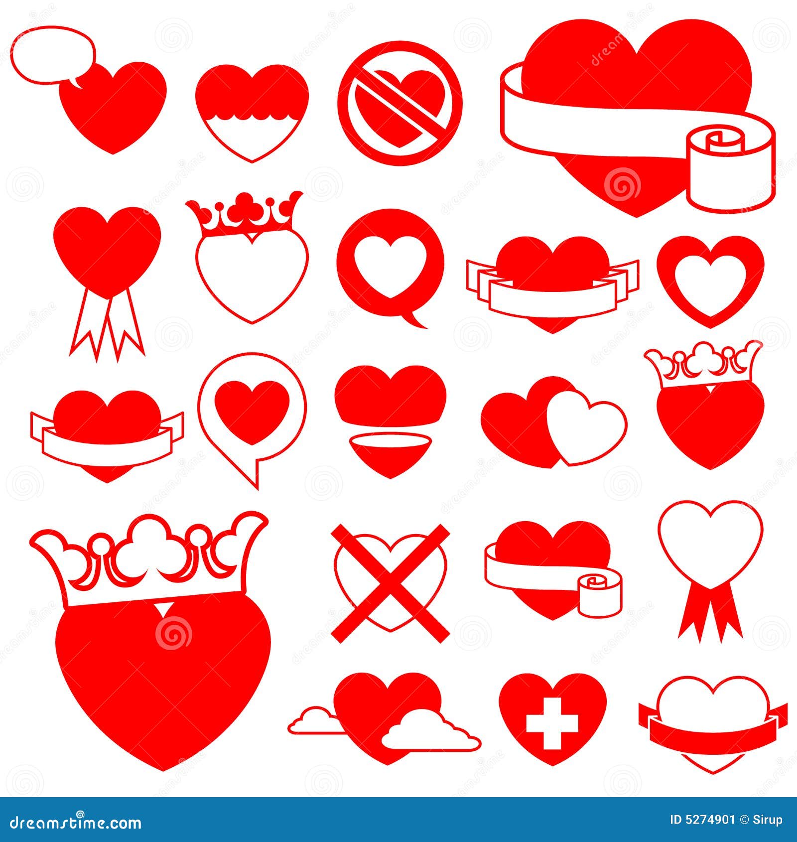 Heart Icon Collection - Design Elements Stock Vector - Illustration of ...