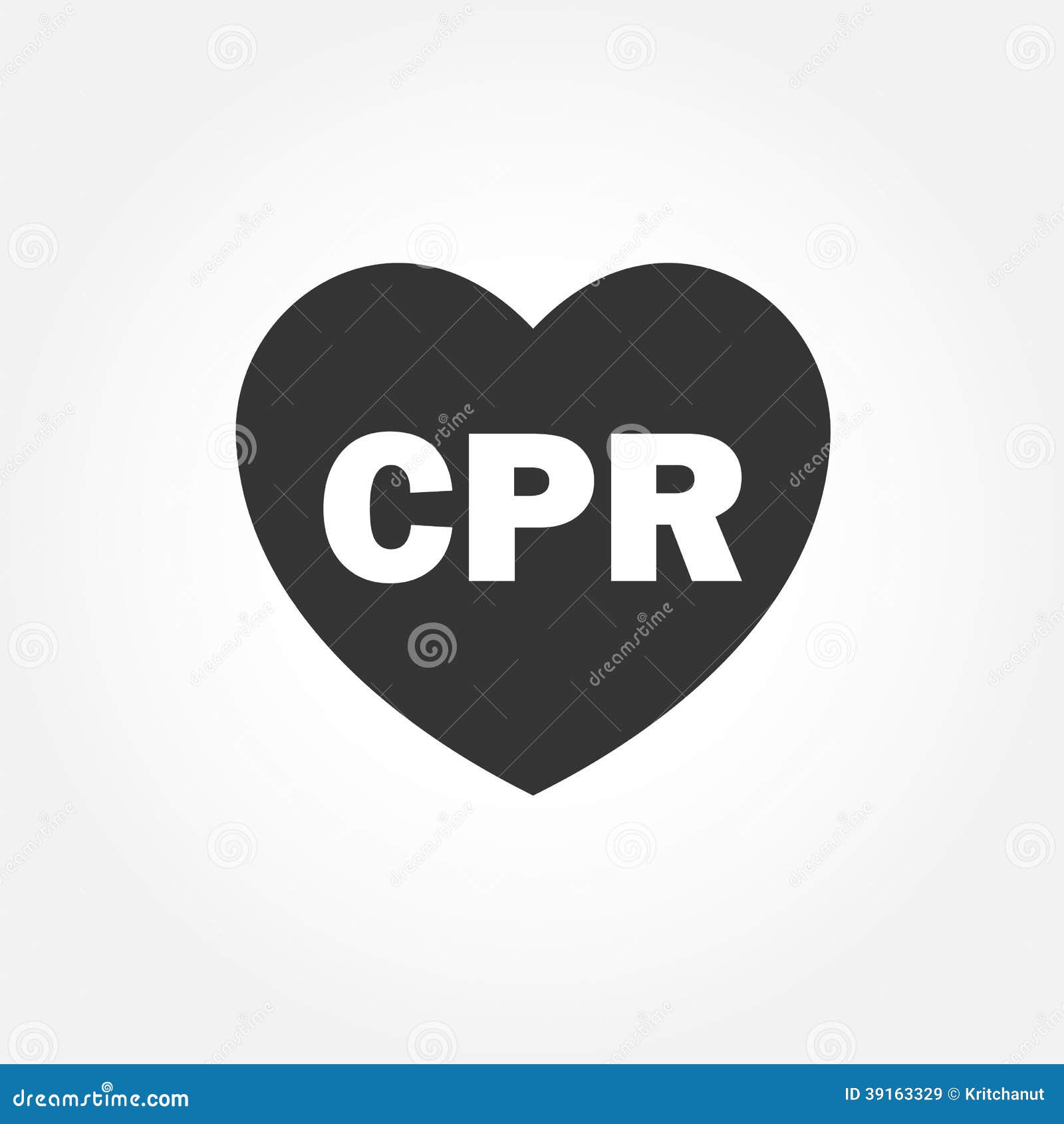 Heart icon with CPR sign stock illustration. Illustration of gray ...