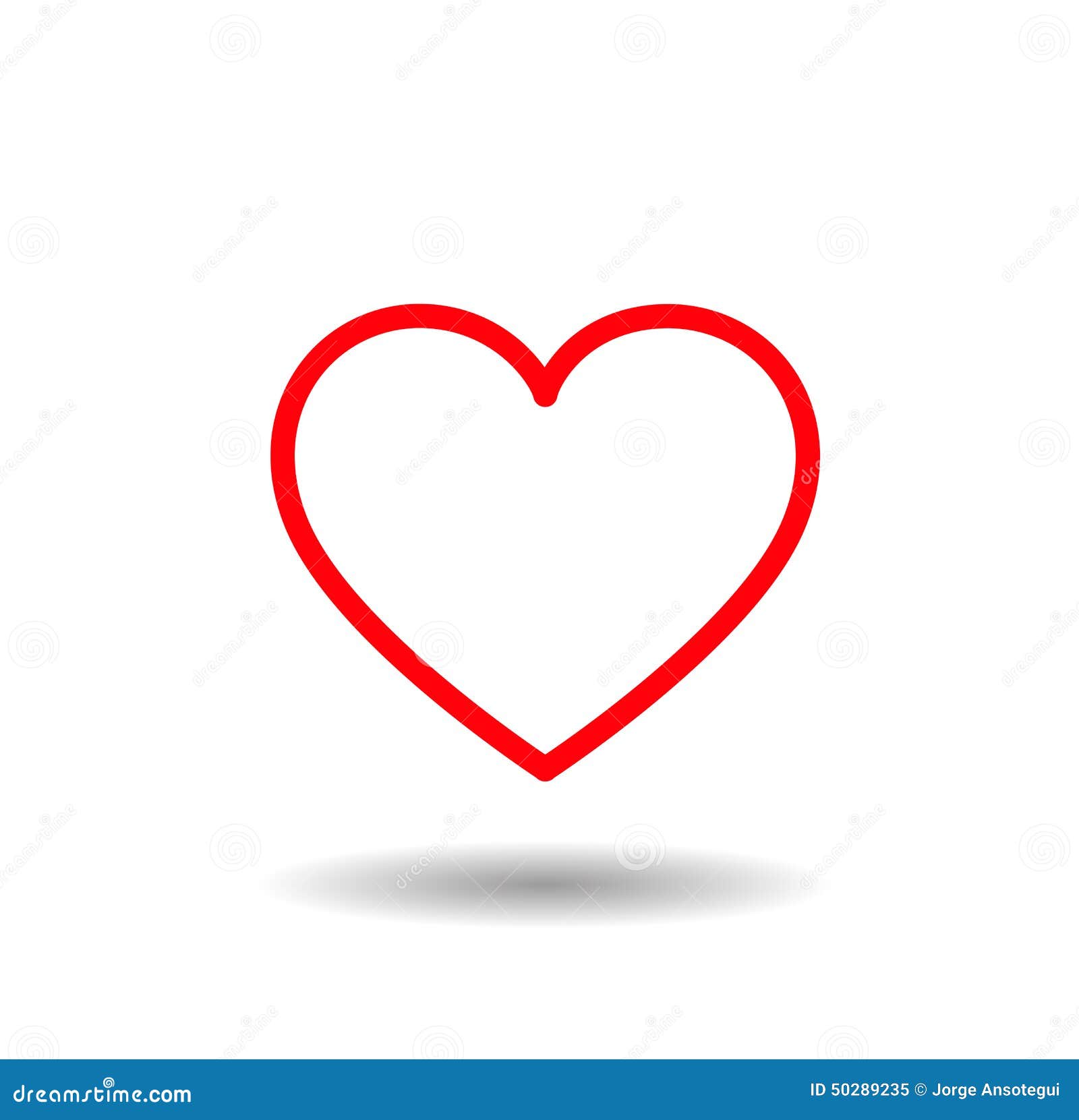 Heart Icon. Red Lined Hearts with Love Stock Vector - Illustration of ...