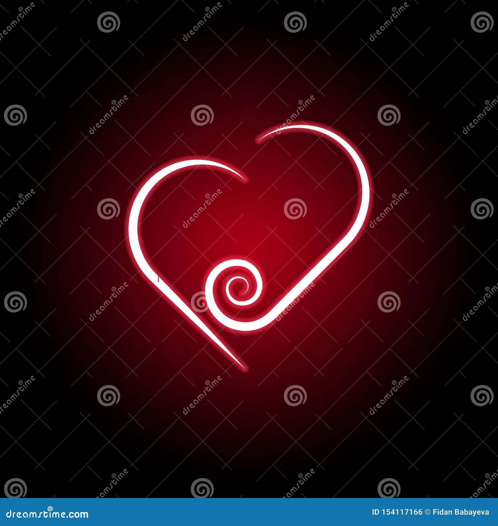 Heart Icon In Red Neon Style Set Of Hearts Illustration Icons Stock