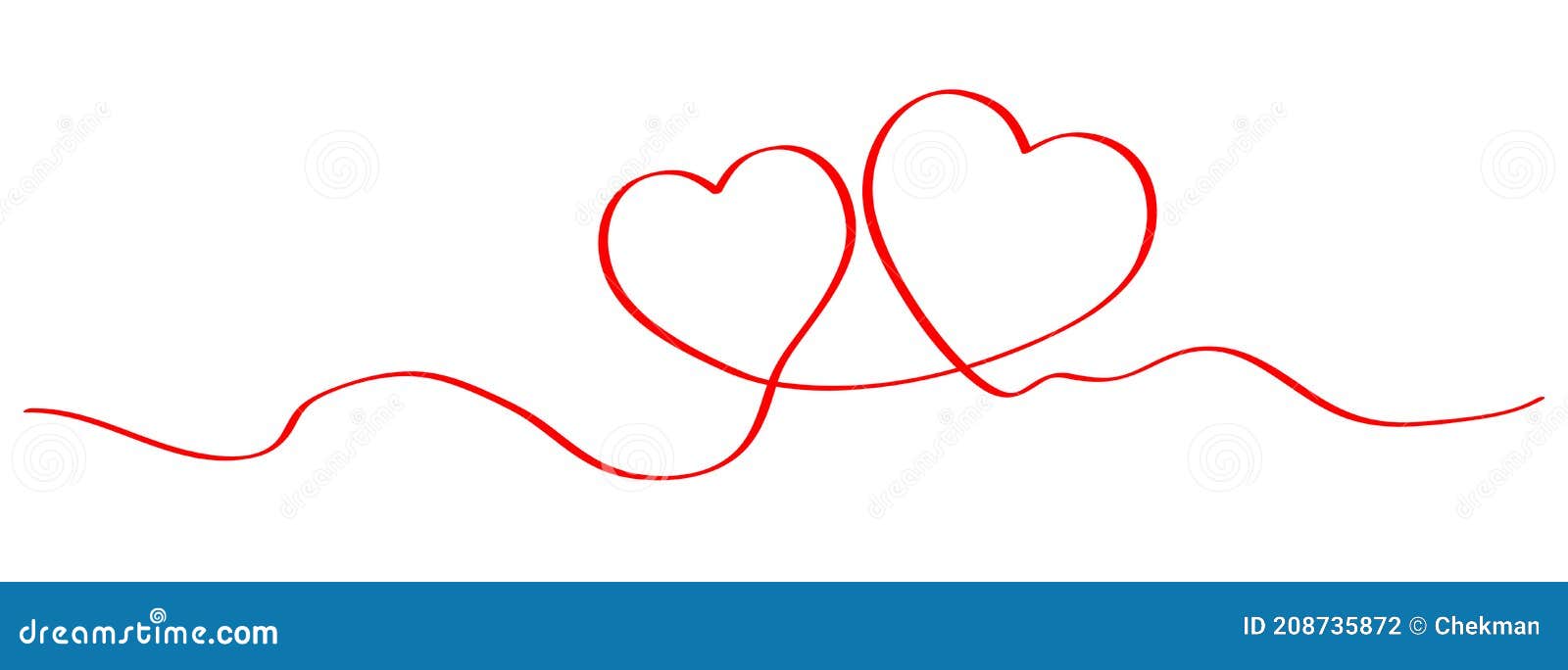 Heart Icon. Red Heart Shape in Flat Linear Design. Vector Illustration ...