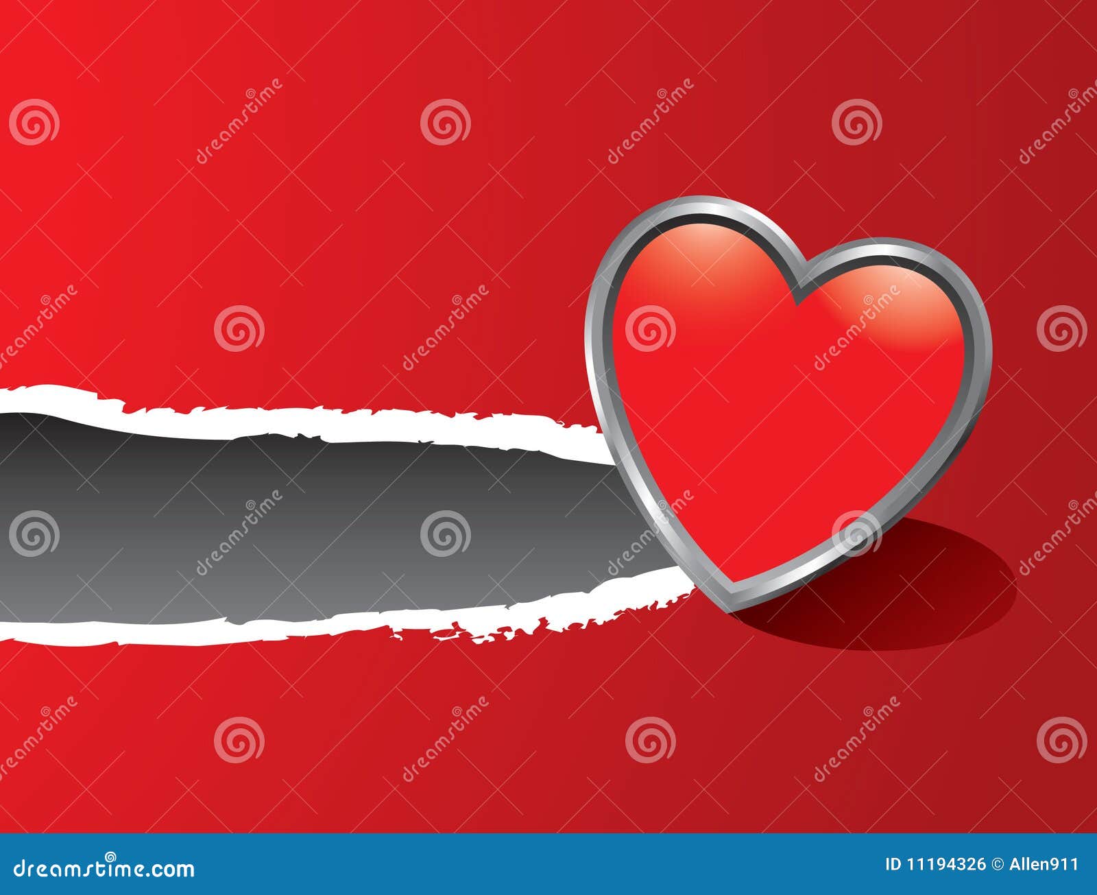 Heart Icon on Rep Ripped Banner Stock Vector - Illustration of grunge ...
